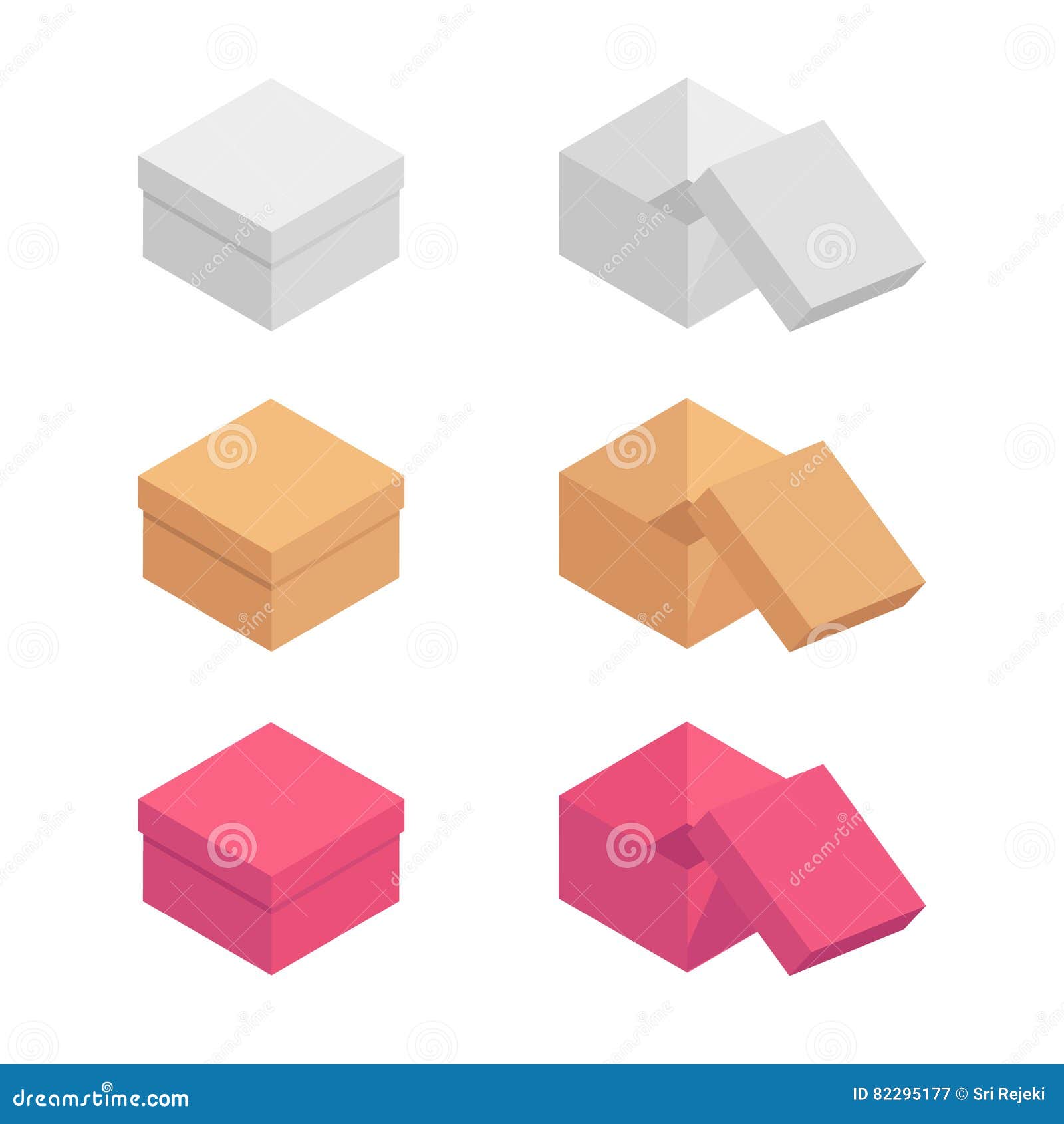 Isometric Cardboard Box Packaging Isolated, Vector Illustration Design ...