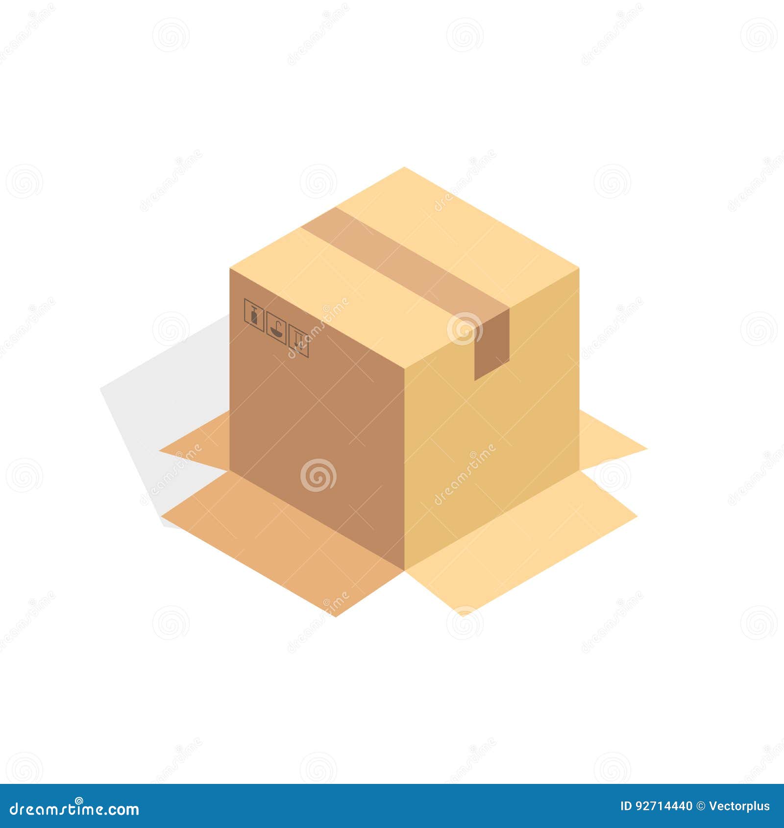 Isometric Cardboard Icon. Cartoon Package Box Illustration Stock ...