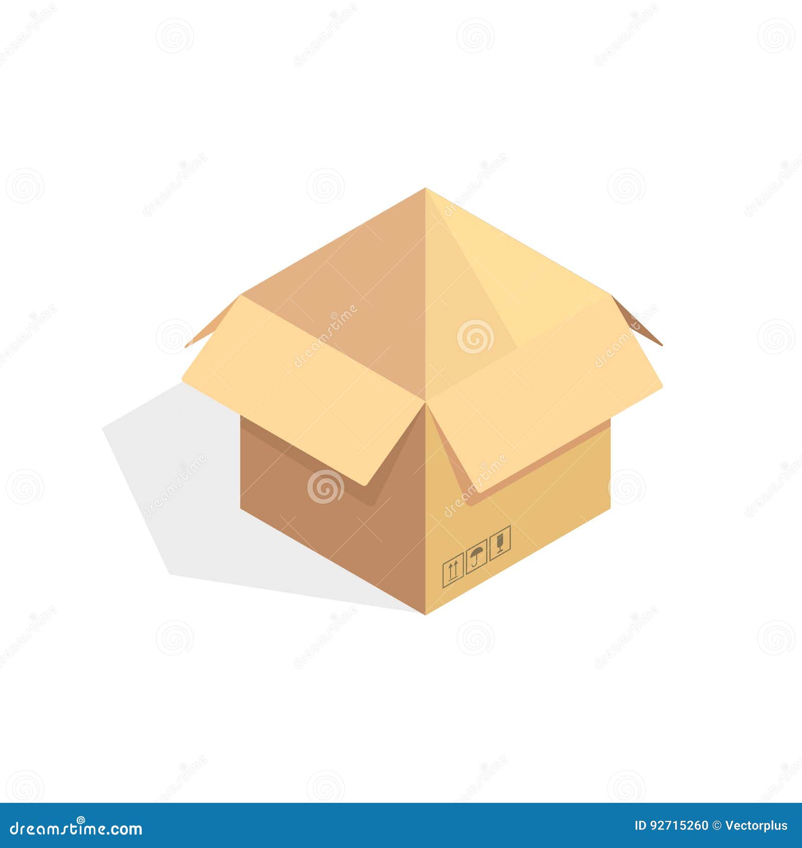 Isometric Cardboard Icon. Cartoon Package Box Illustration Stock ...