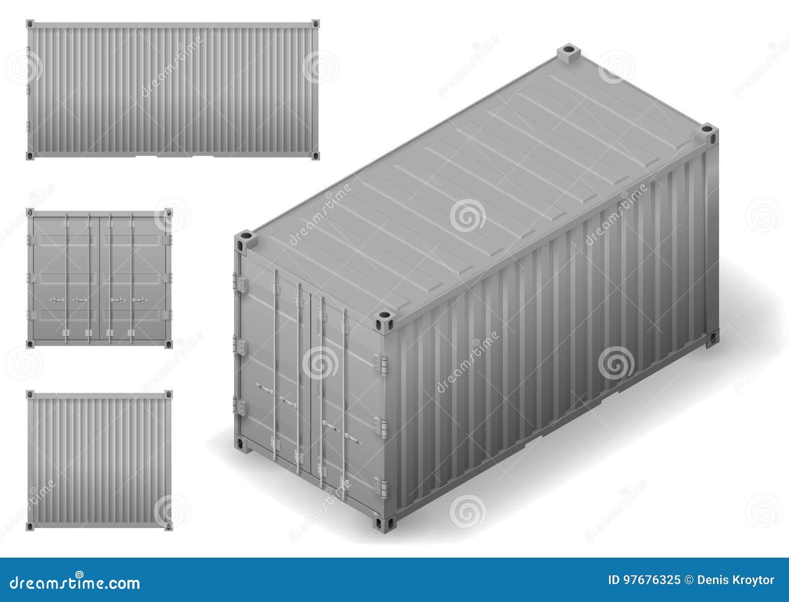 Isometric cargo container stock vector. Illustration of container ...