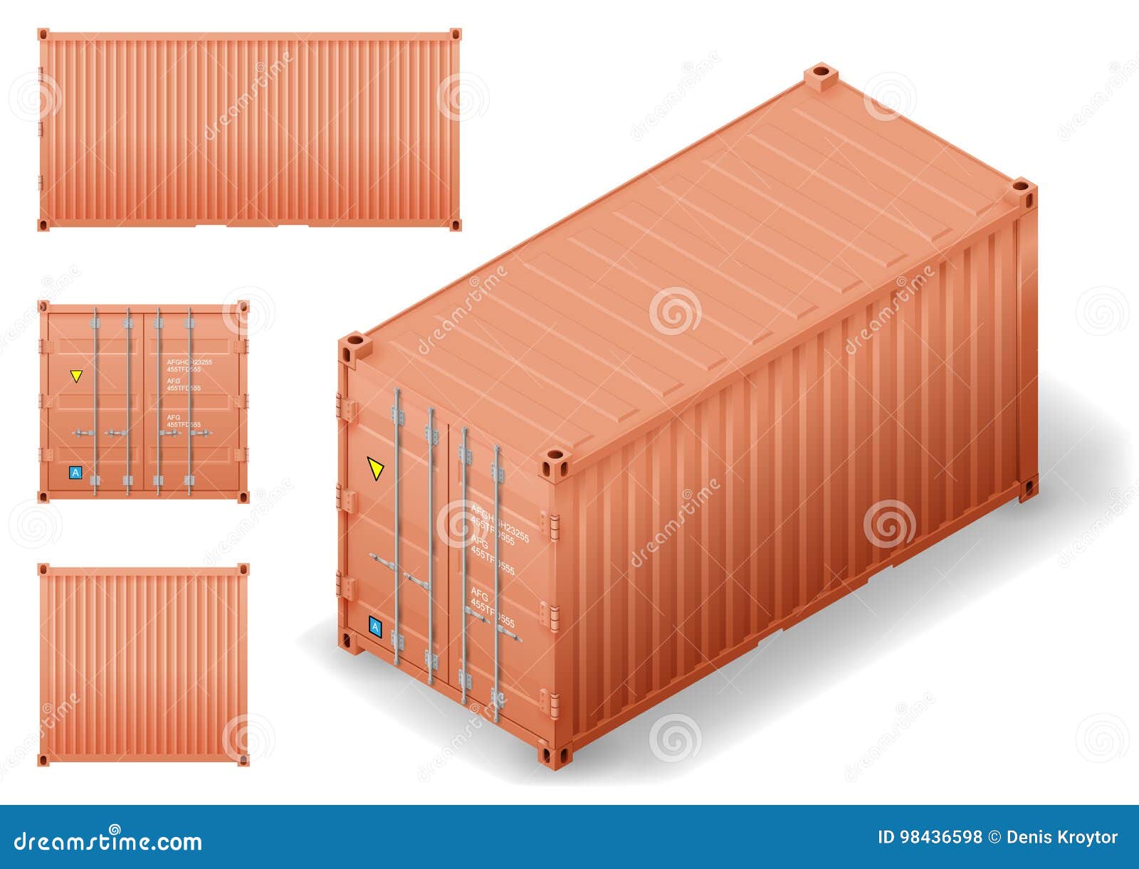 Isometric cargo container stock vector. Illustration of infrastructure ...