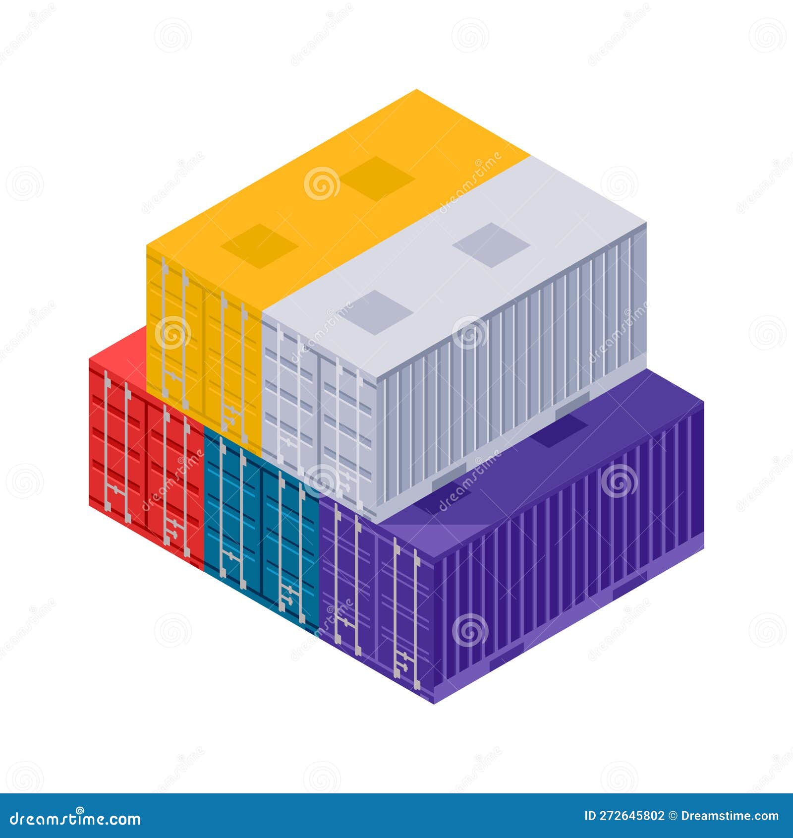 Isometric Cargo Containers stock vector. Illustration of storehouse ...