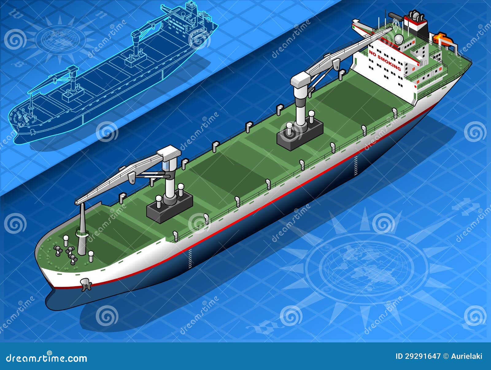 Isometric cargo ship stock vector. Illustration of cargo - 29291647