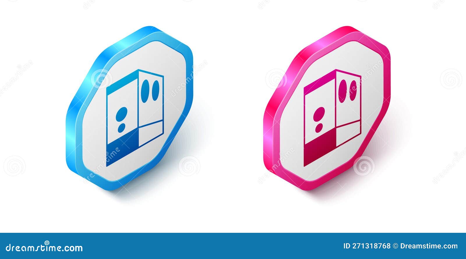 Isometric Case of Computer Icon Isolated on White Background. Computer ...