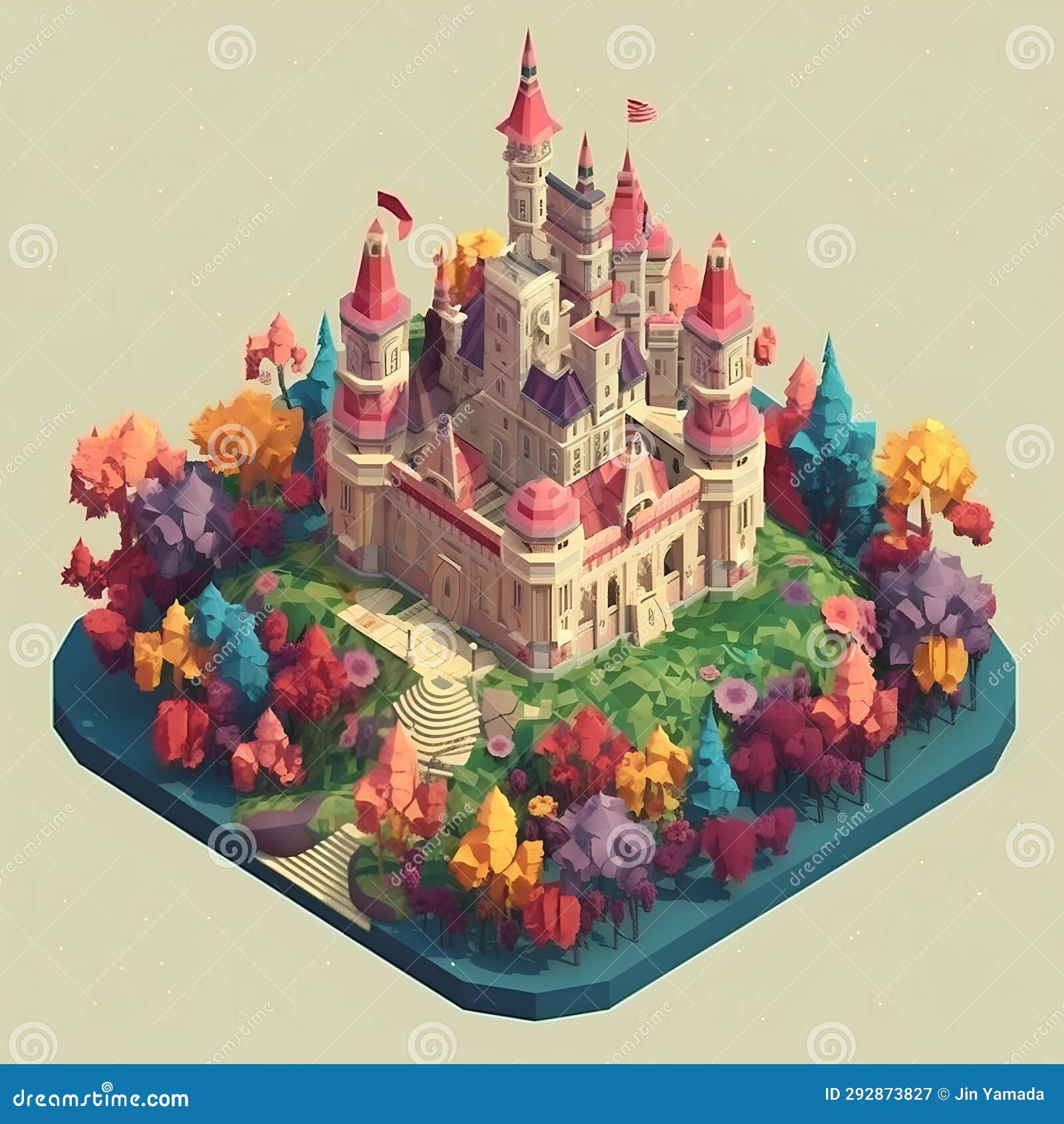 Isometric Castle in the Forest. Vector Illustration for Your Design ...