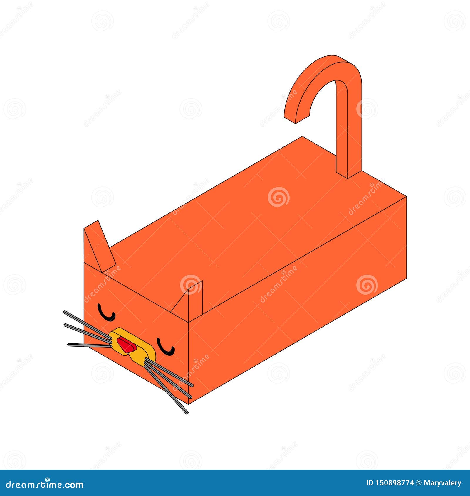 Isometric Cat Isolated. Geometric Pet Stock Vector - Illustration of ...
