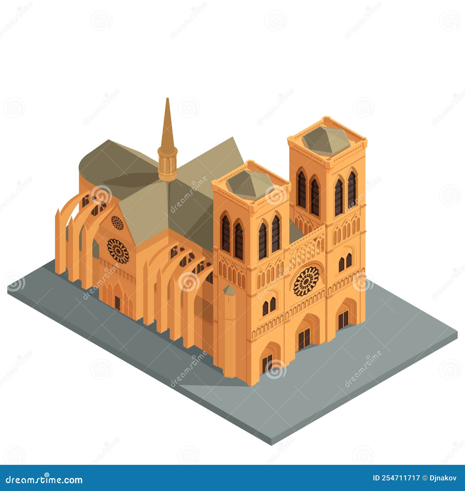 Isometric Cathedral Of Strasbourg - AI Generated Royalty-Free ...