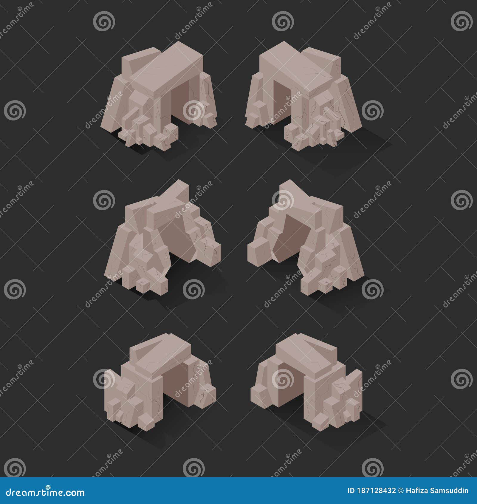Isometric Caves. Vector Illustration Decorative Design Stock Vector ...
