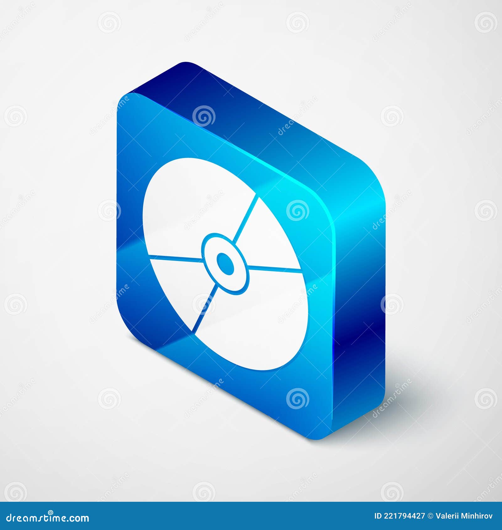 Isometric CD or DVD Disk Icon Isolated on Grey Background. Compact Disc ...