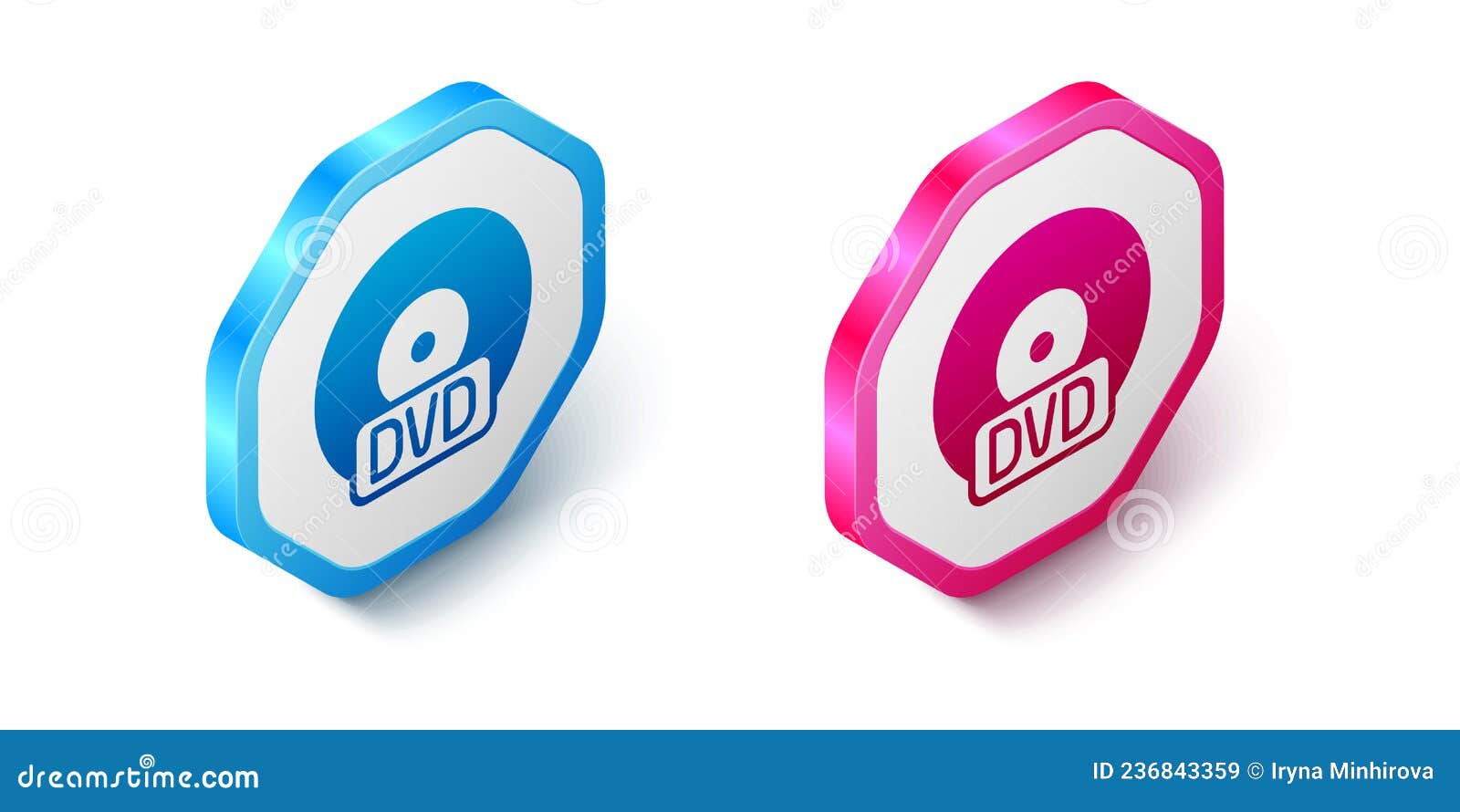 Isometric CD or DVD Disk Icon Isolated on White Background. Compact ...