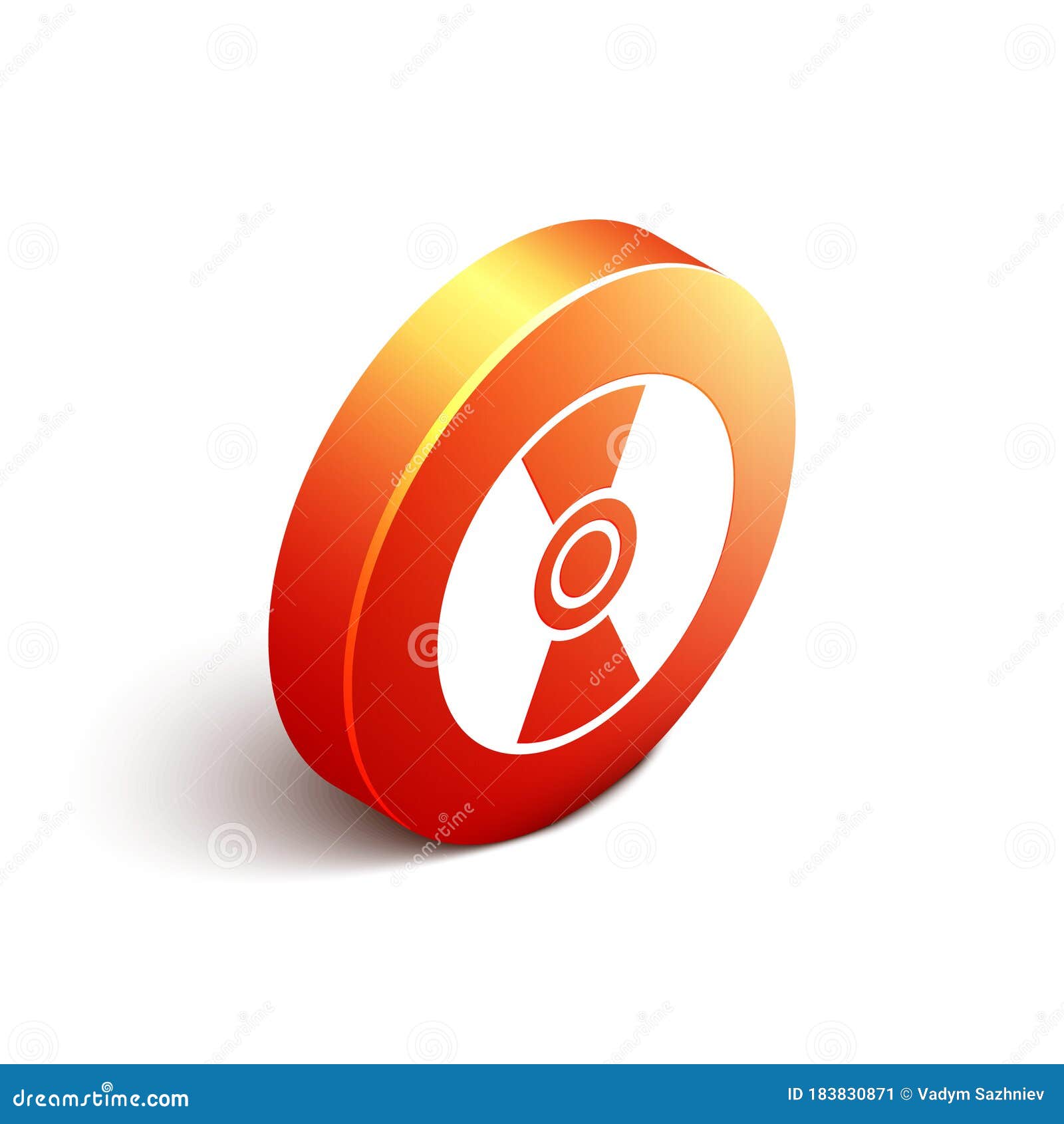 Isometric CD or DVD Disk Icon Isolated on White Background. Compact ...