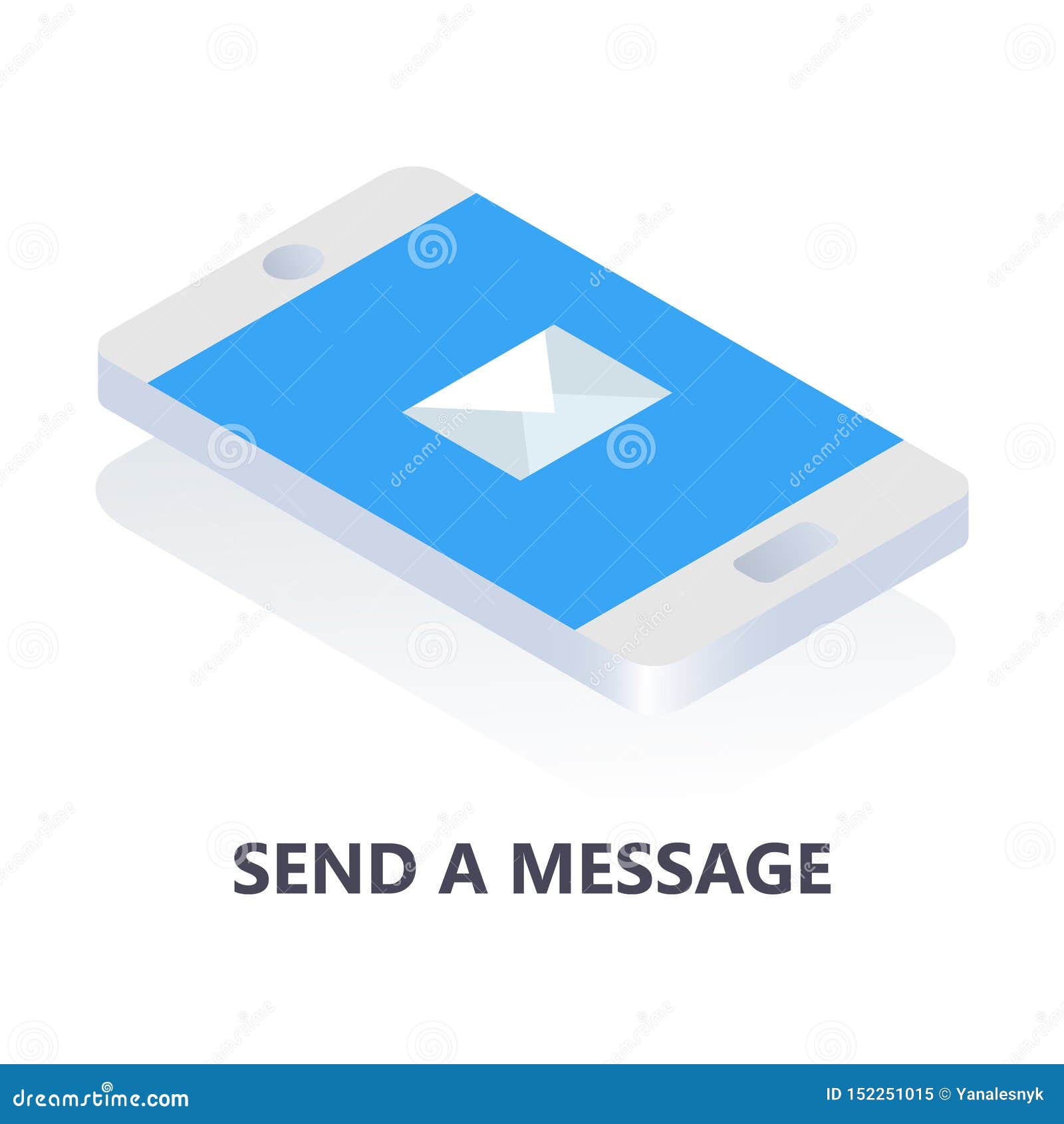 Isometric Cell Phone Design. Isolated Flat Vector Image. Gadget with ...