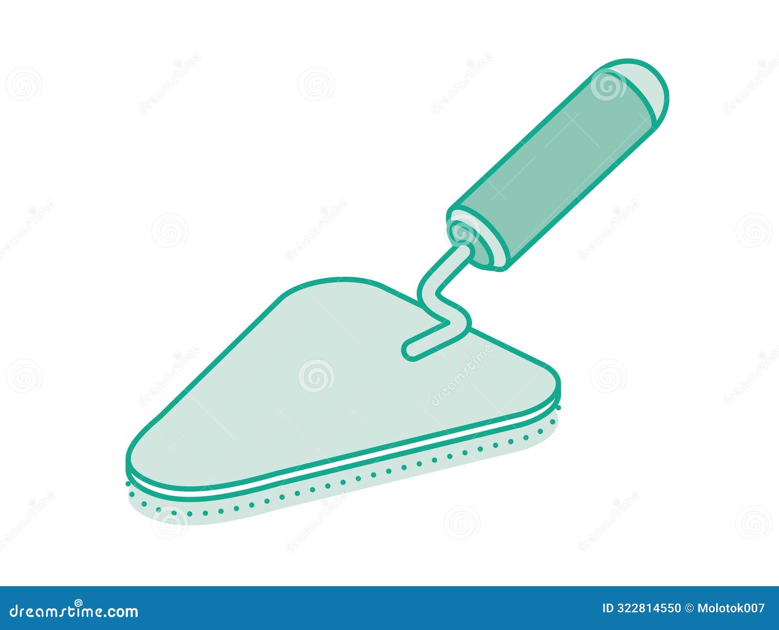 Isometric Cement Trowel. Outline Object Isolated on White Background ...