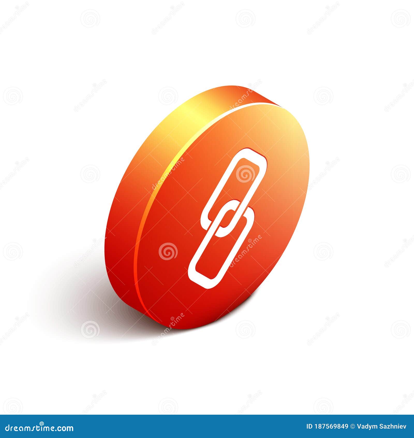 Isometric Chain Link Icon Isolated on White Background. Link Single ...