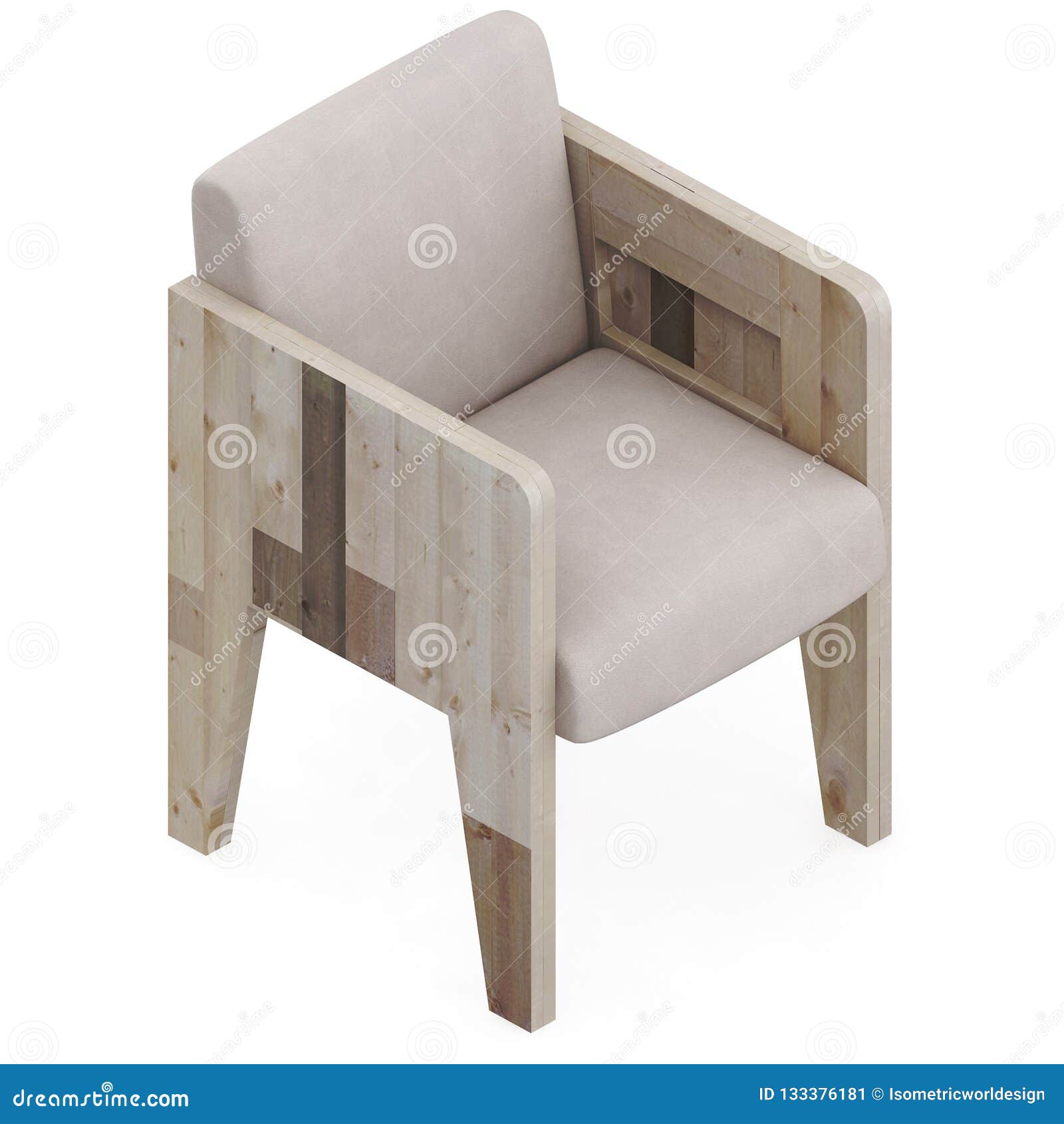 Isometric Chair 3D Rendering Stock Illustration - Illustration of relax ...