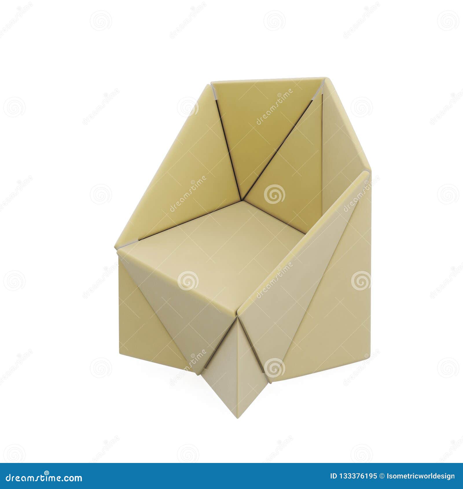 Isometric Chair 3D Rendering Stock Illustration - Illustration of ...