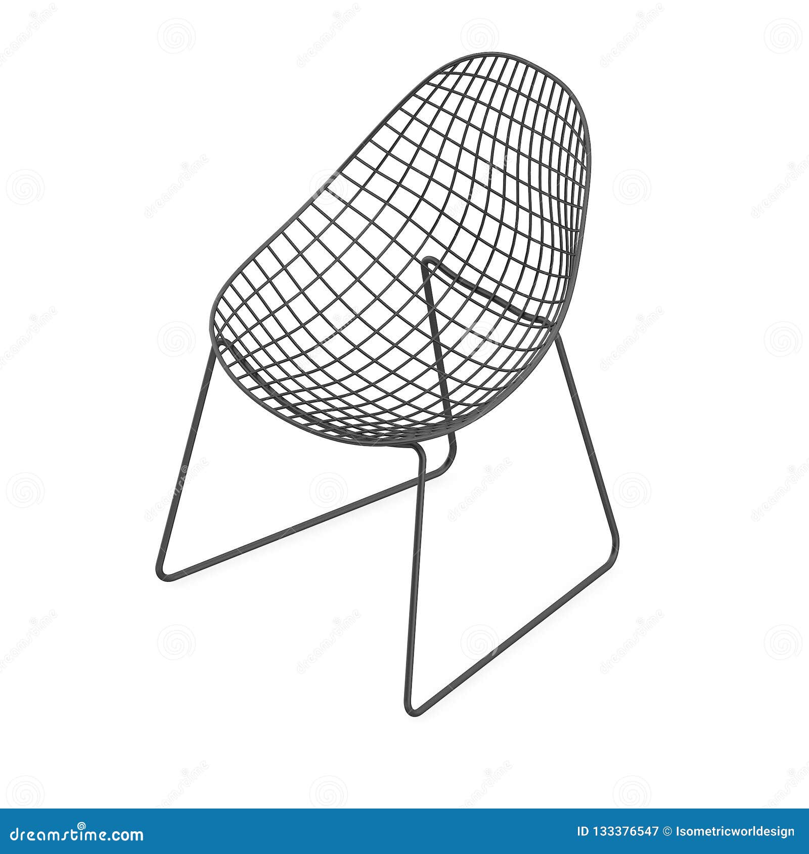 Isometric Chair 3D Rendering Stock Illustration - Illustration of ...