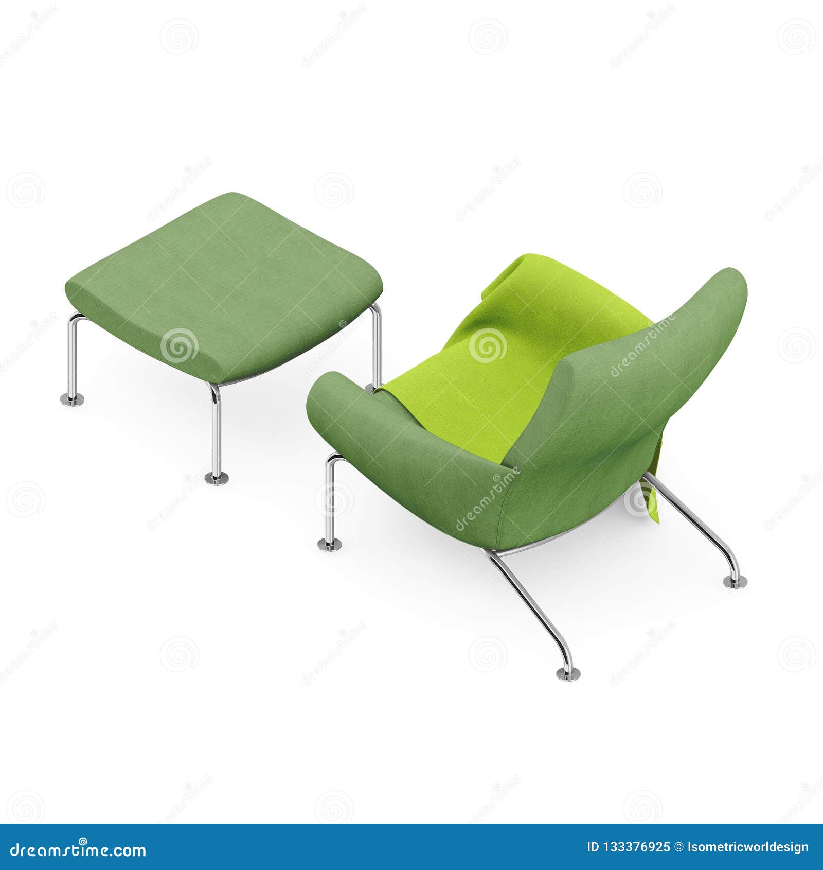 Isometric Chair 3D Rendering Stock Illustration - Illustration of ...