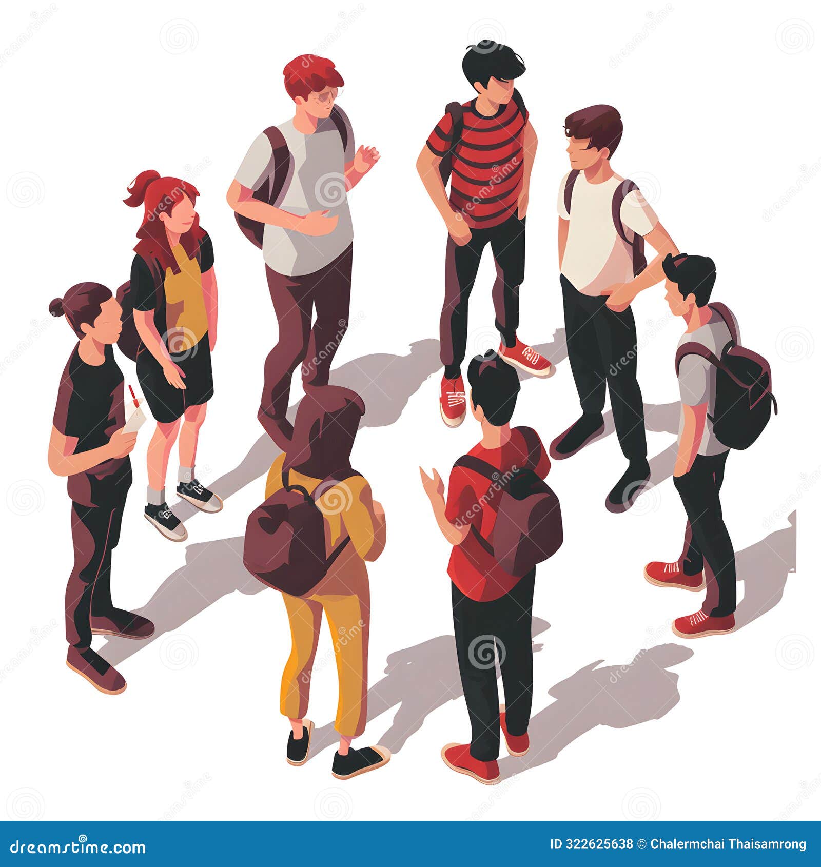 Isometric Character Design Group of People Talking,vector Graphic by ...