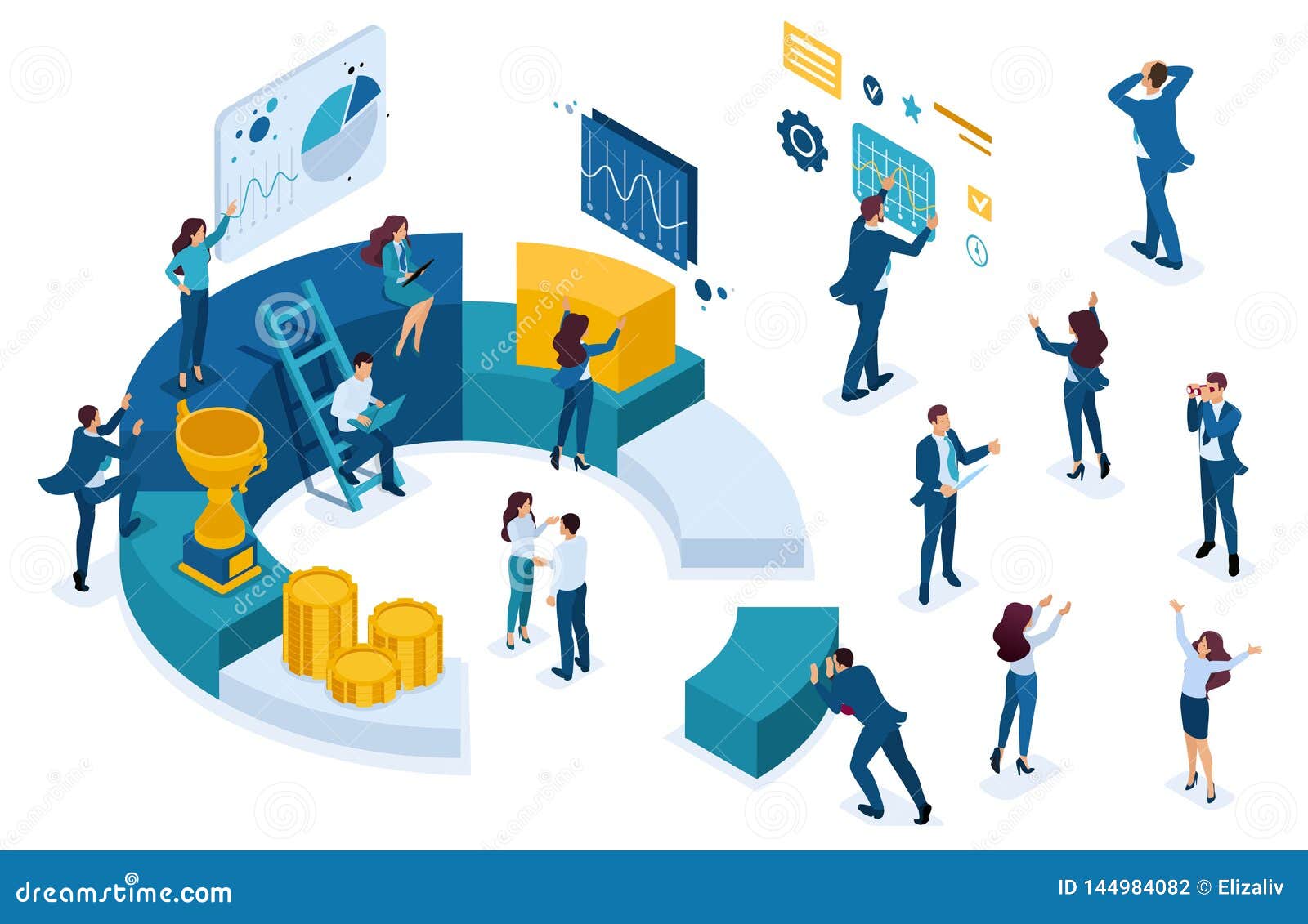 Isometric Business Characters, Young Entrepreneurs Stock Vector ...