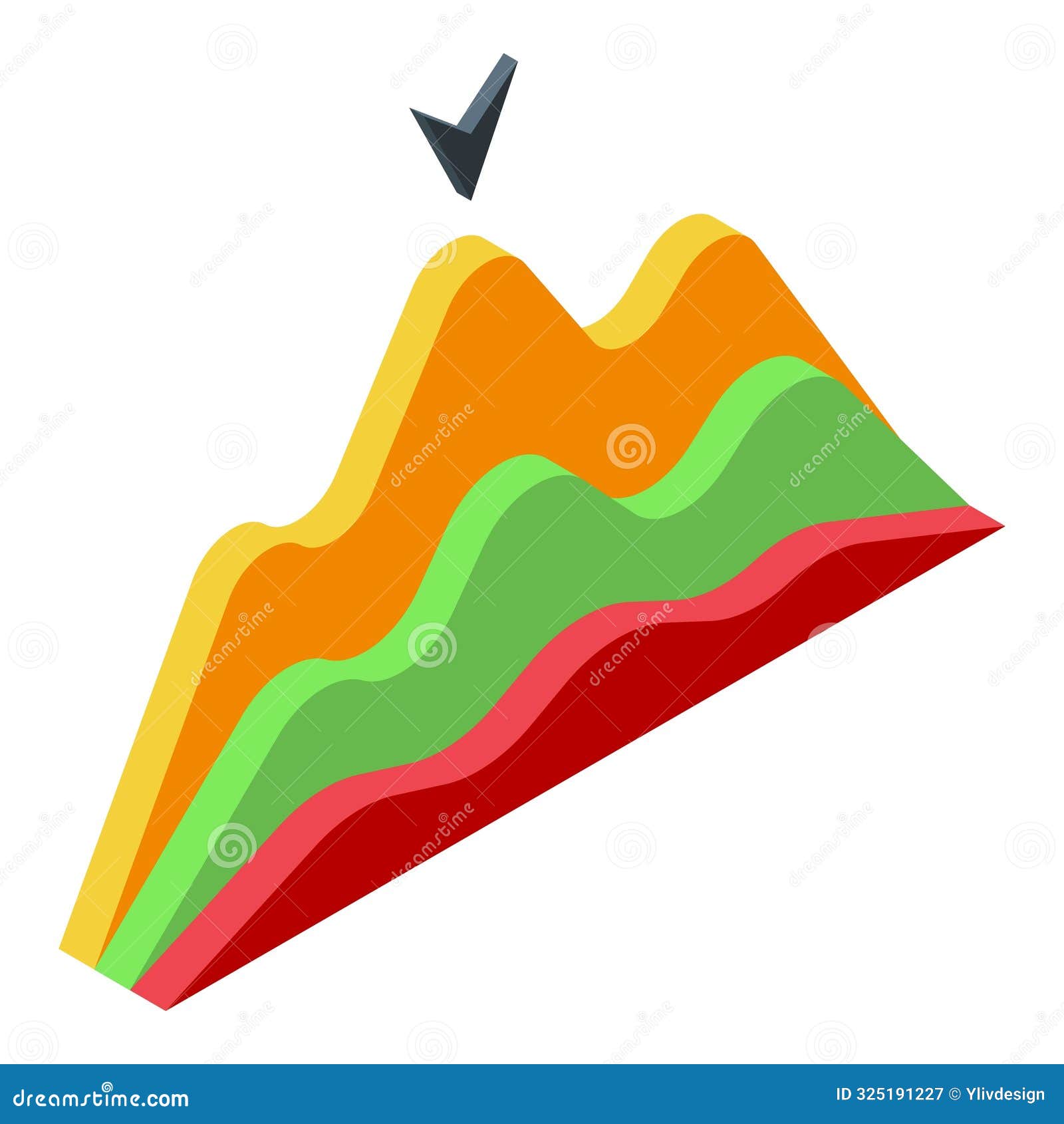 Isometric Chart Graph Showing Positive Trend with Checkmark Icon Stock ...
