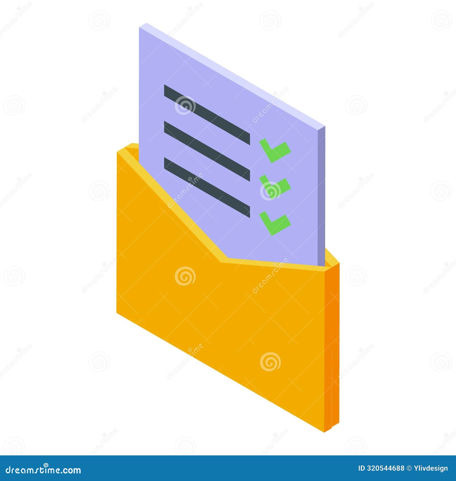 Isometric Checklist in Folder Icon Stock Vector - Illustration of ...