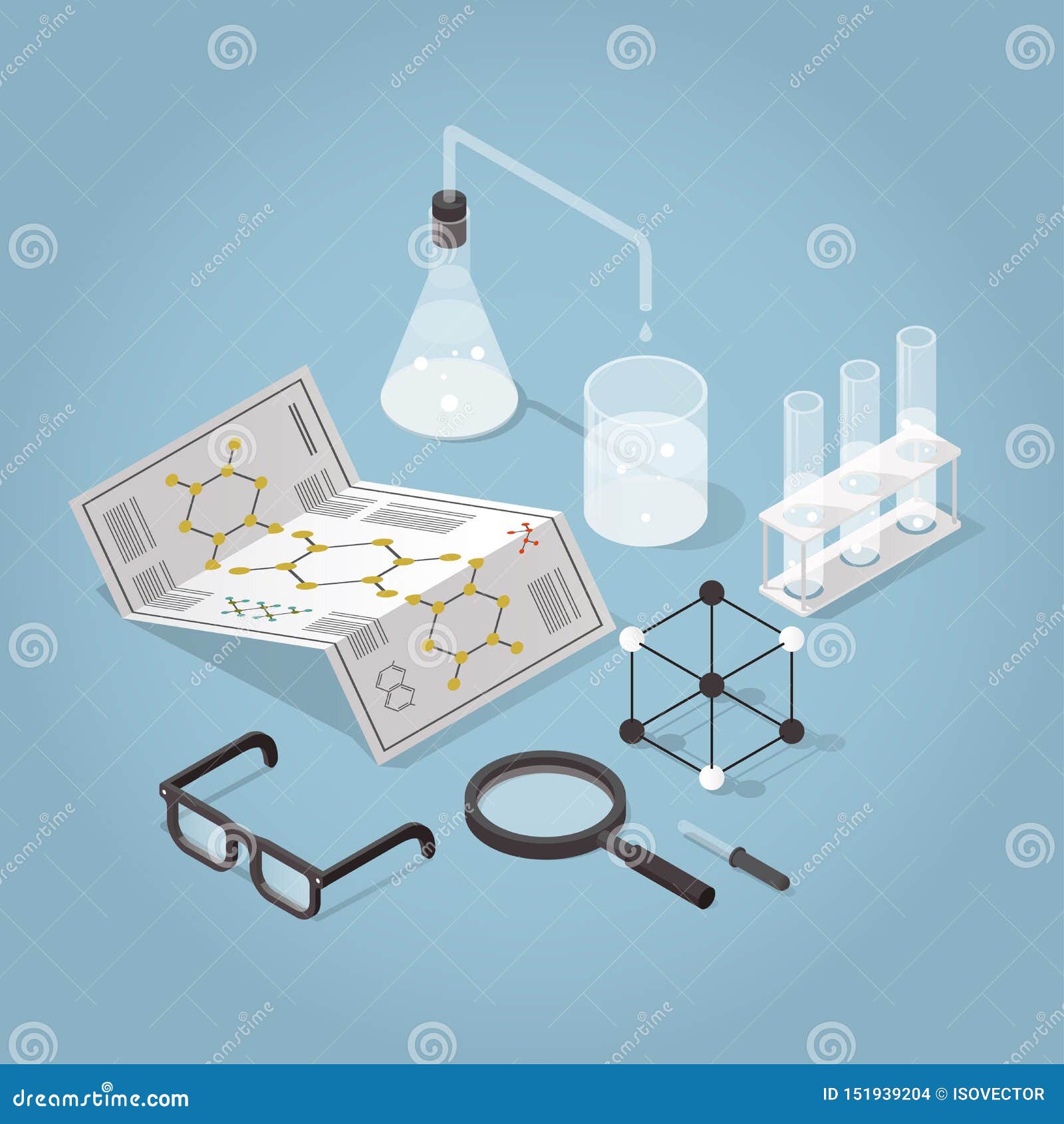 Isometric Chemical Laboratory Illustration Stock Vector - Illustration ...