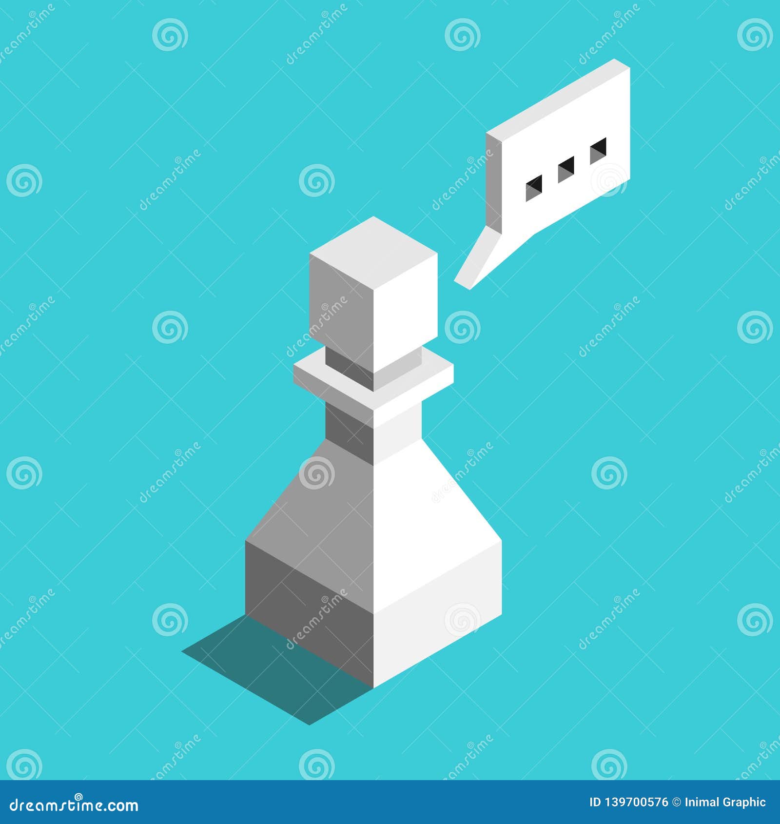 Isometric Chess Pawn Waiting Stock Vector - Illustration of chess ...