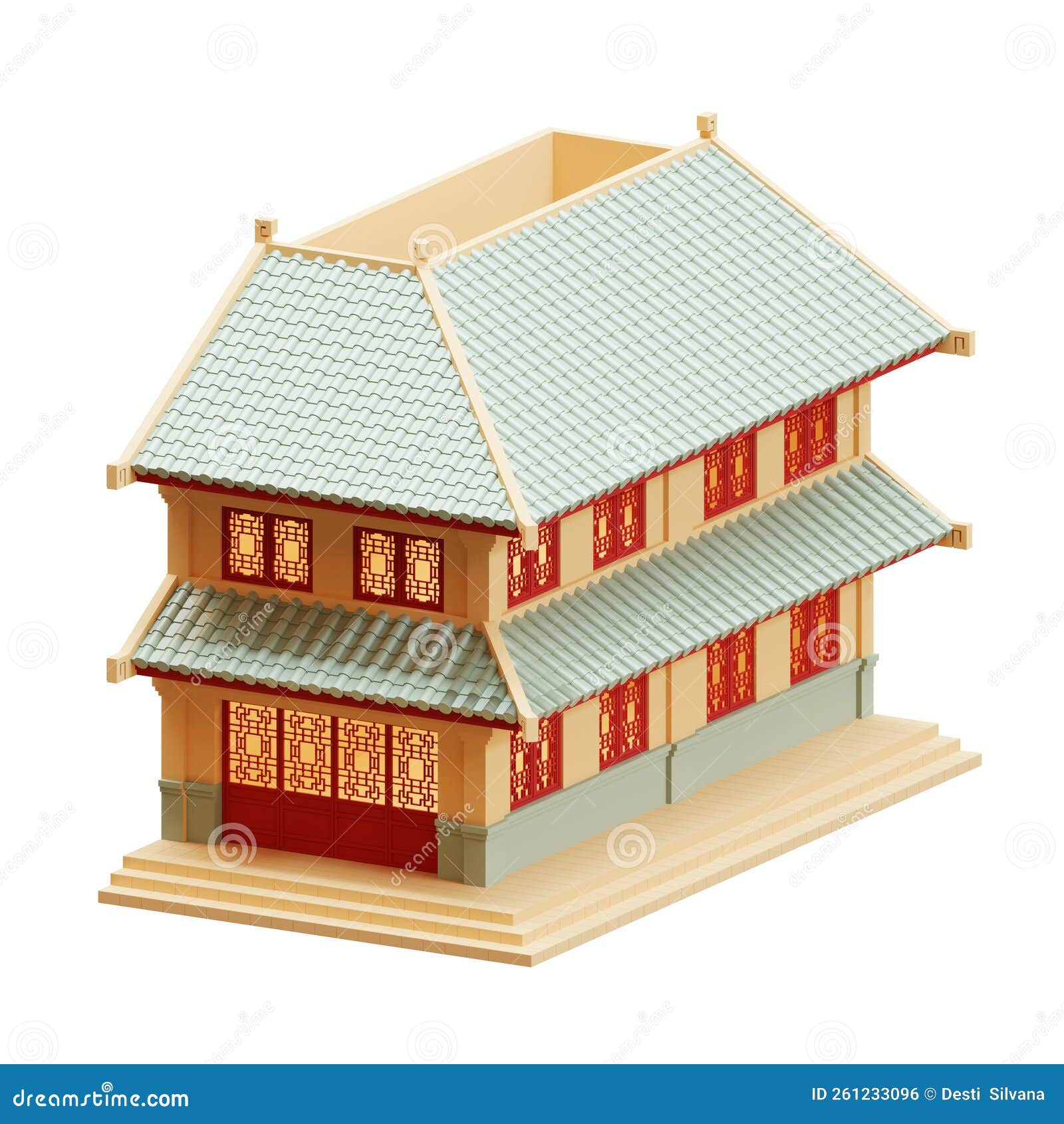 Isometric Chinatown Icon, Building City Infographic Element, Vector ...