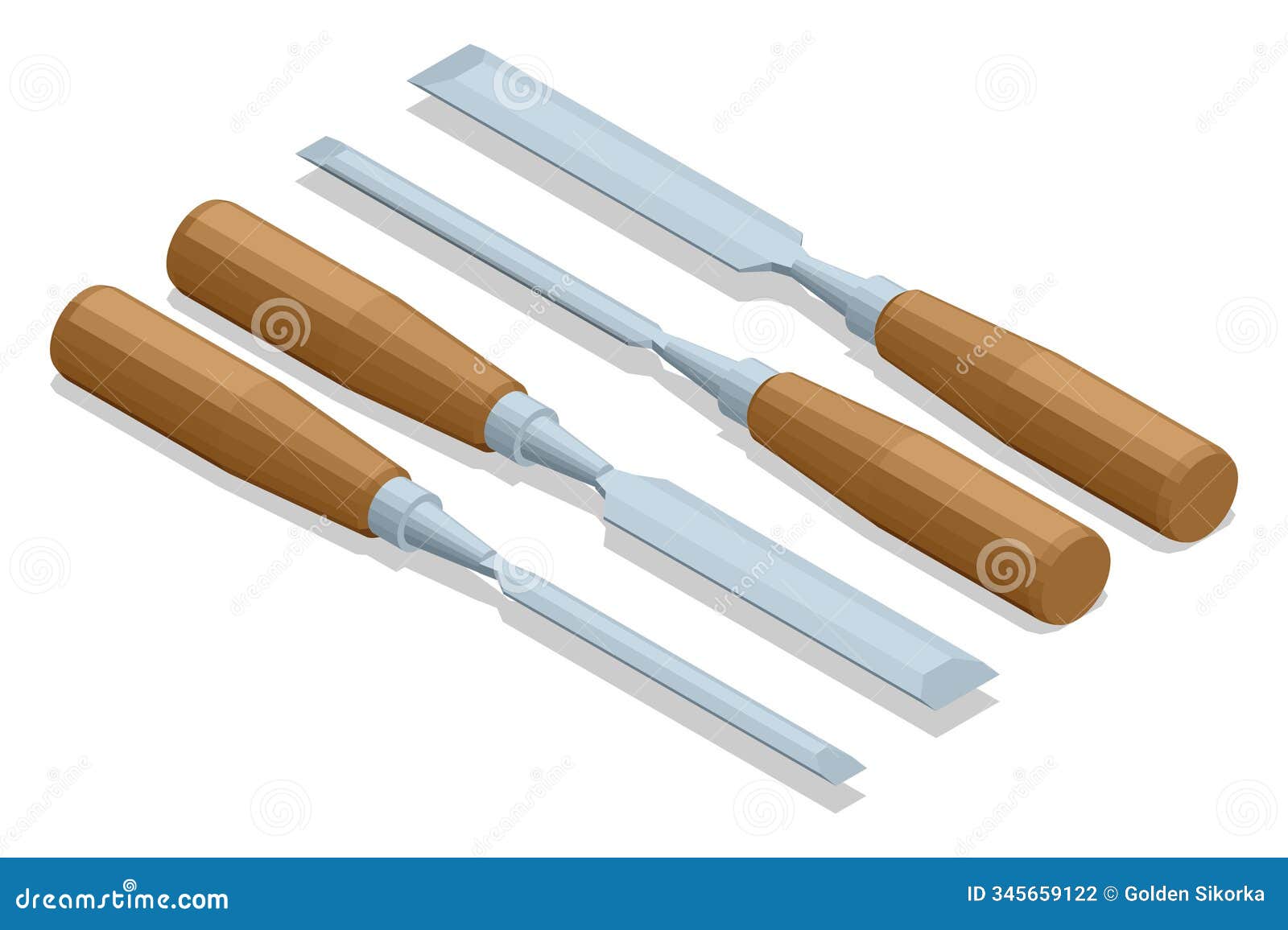 Isometric Woodworking Horizontal Infographics Vector Illustration ...