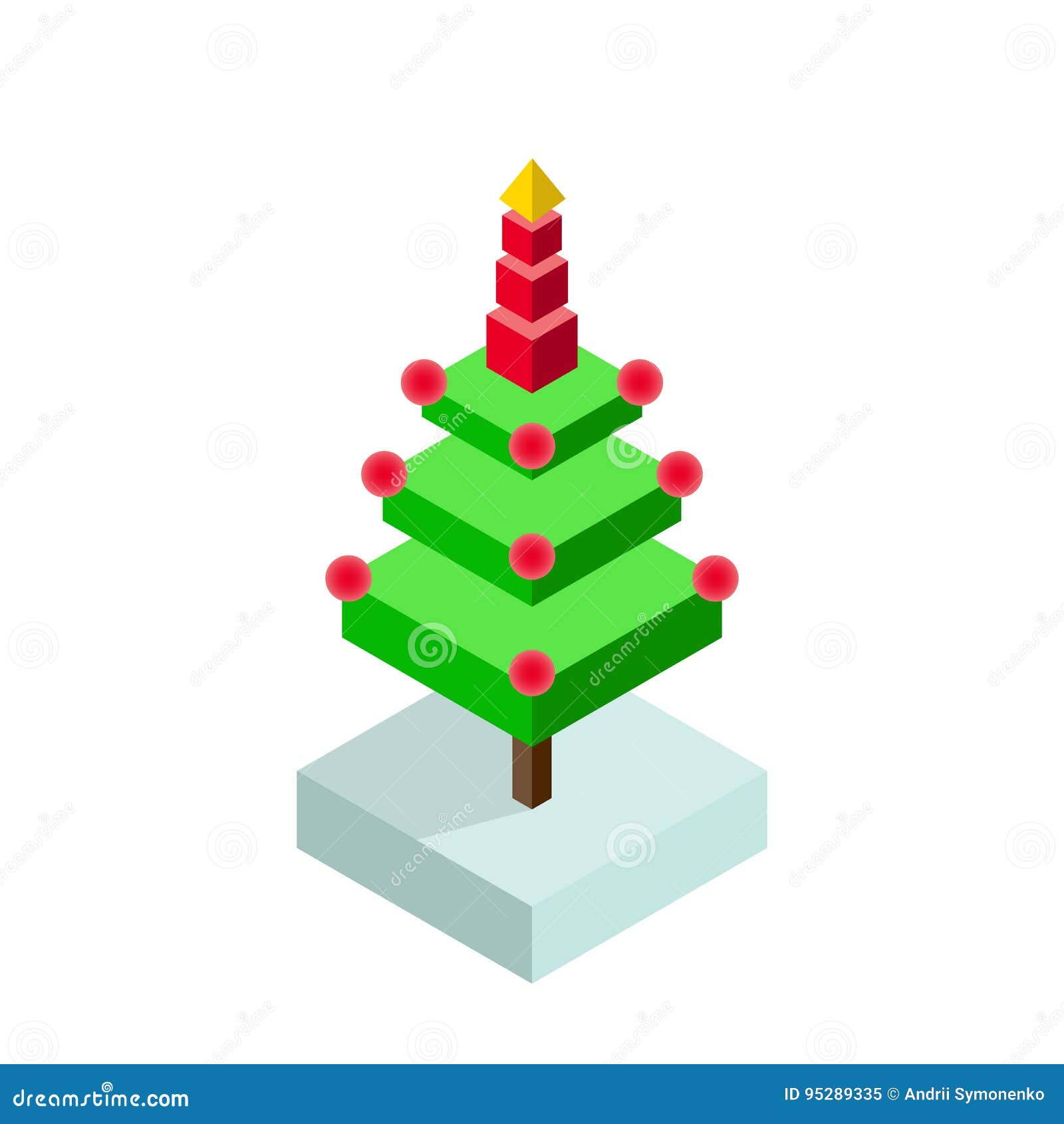Isometric Christmas Tree Icon. Vector Illustration Stock Vector ...