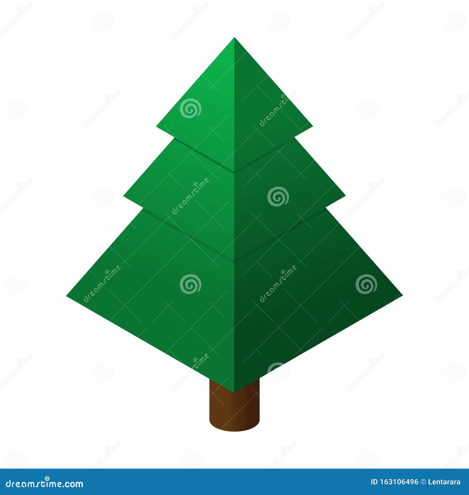 Isometric Christmas Tree Isolated on White Background. Isometric Tree ...