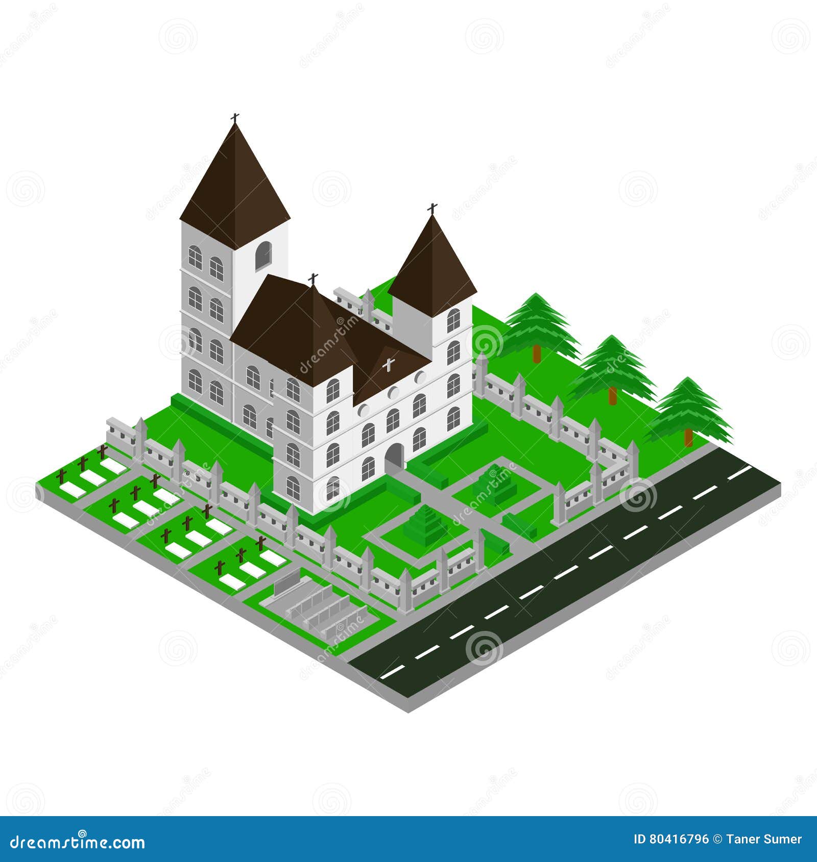 Isometric Church stock vector. Illustration of christianity - 80416796