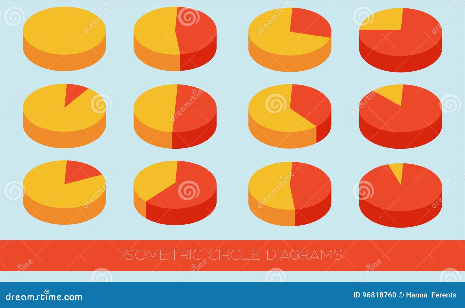 Isometric circle diagrams stock vector. Illustration of circle - 96818760