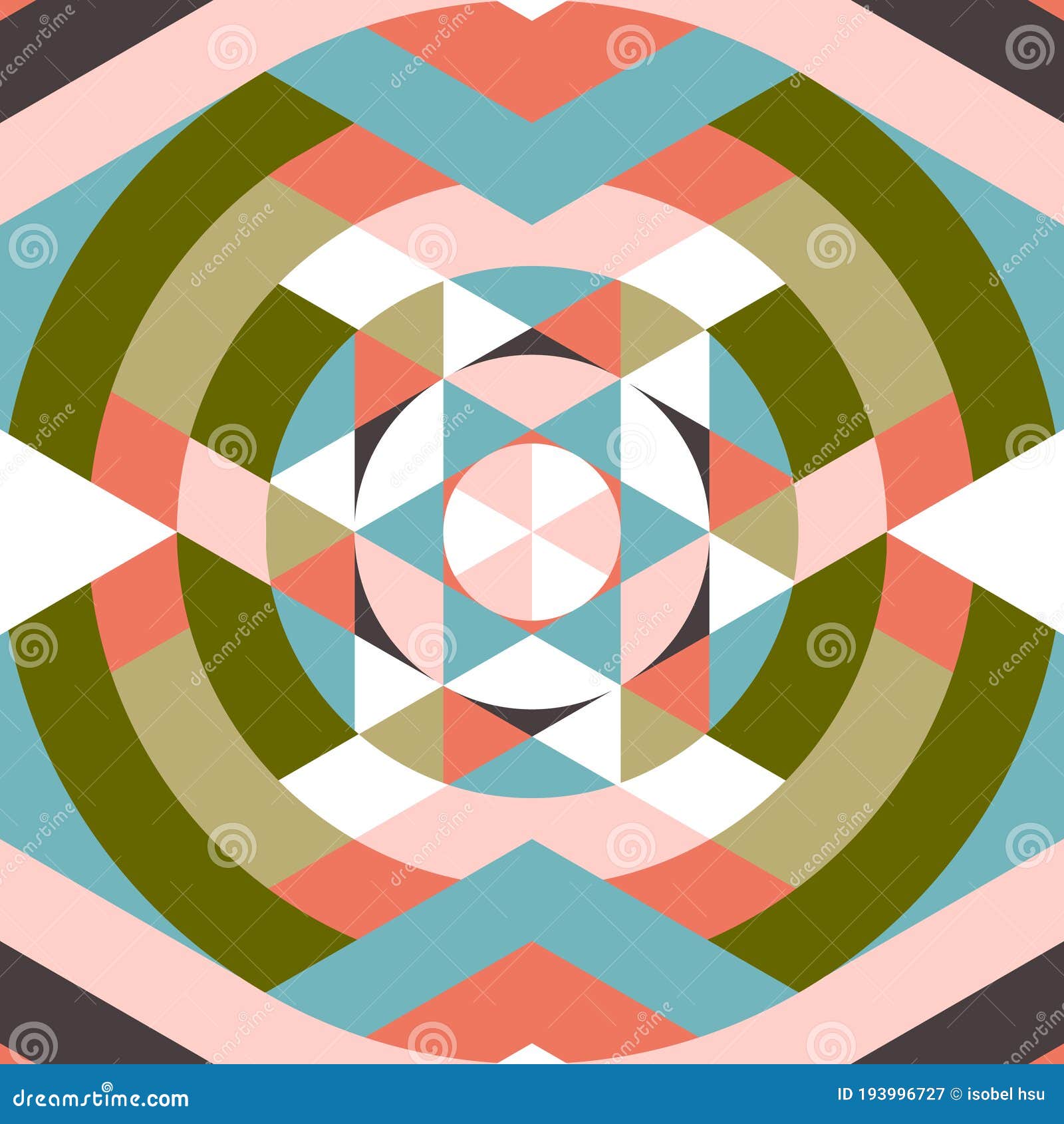 Isometric Circles and Parallelograms Grid-based Seamless Pattern Stock ...