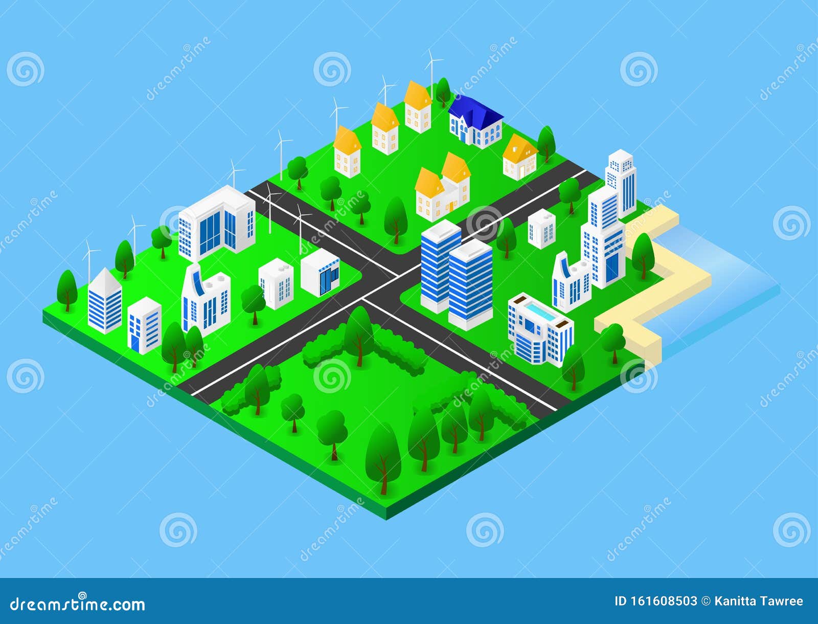 Infographics Isometric 3D City. Stock Vector - Illustration of model ...