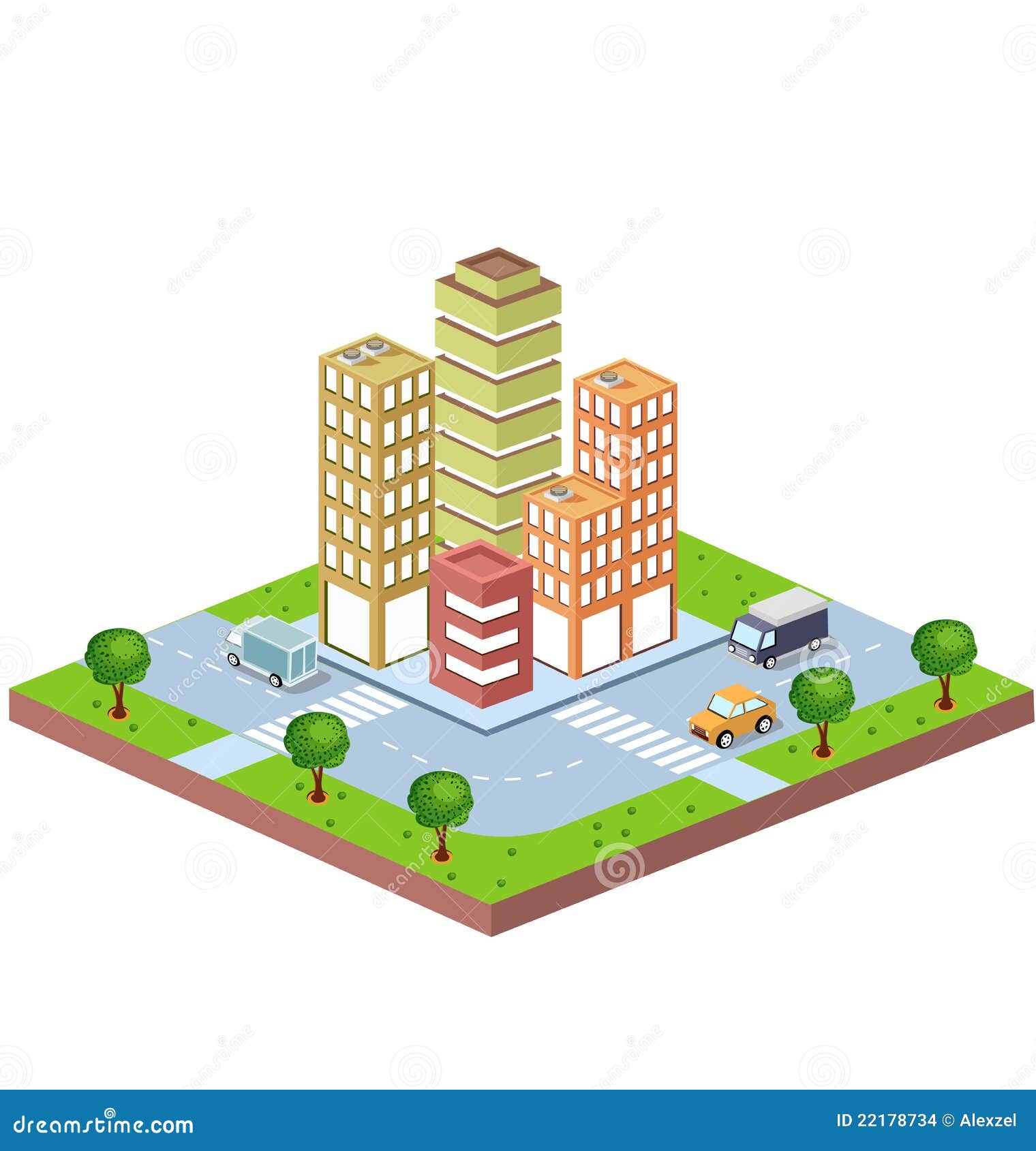 Isometric city stock vector. Illustration of built, contemporary - 22178734