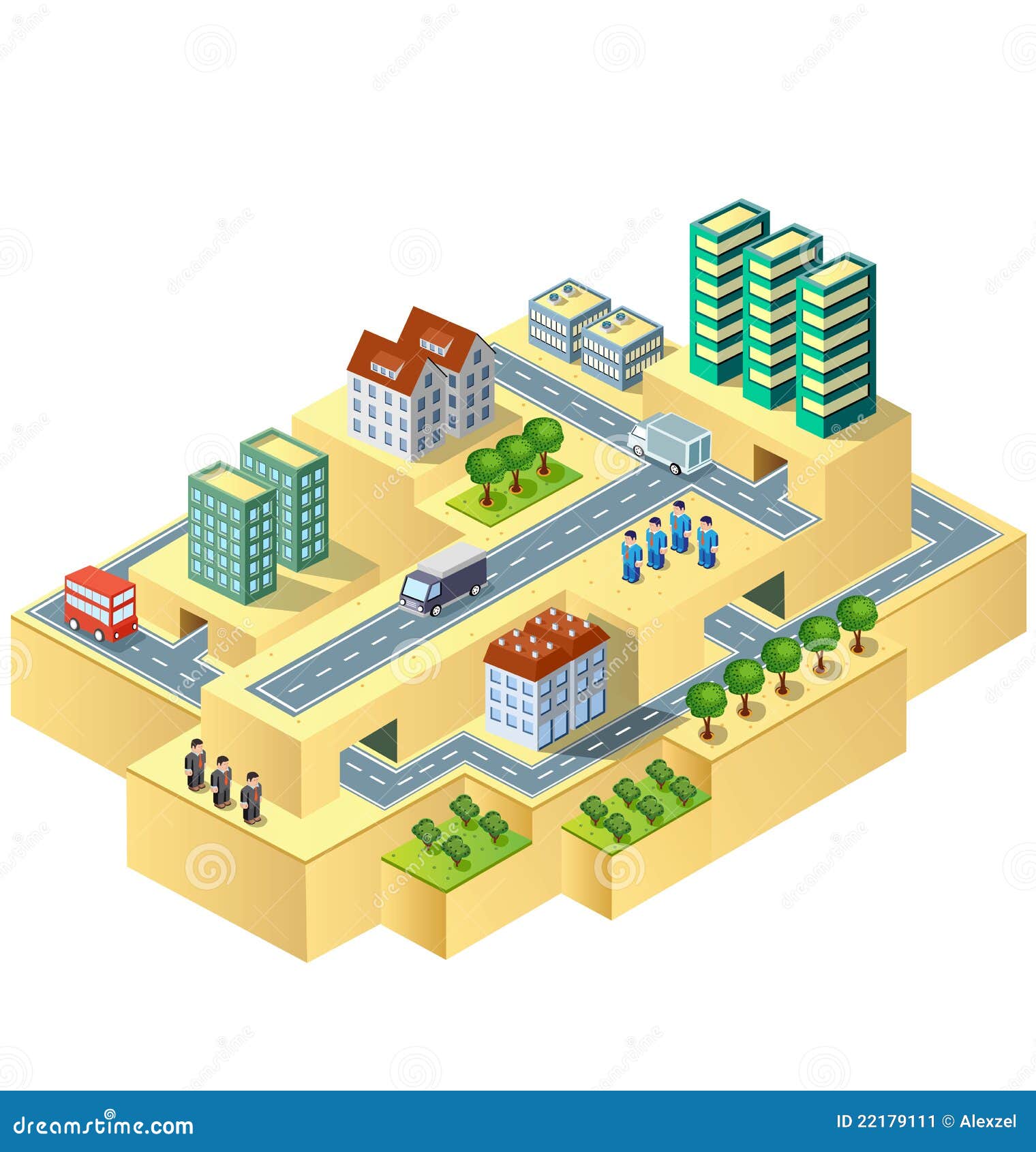 Isometric city stock vector. Illustration of cartoon - 22179111