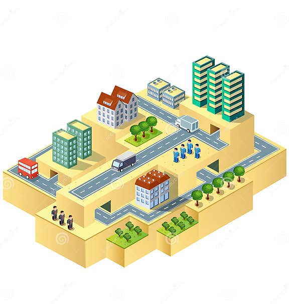 Isometric city stock vector. Illustration of cartoon - 22179111