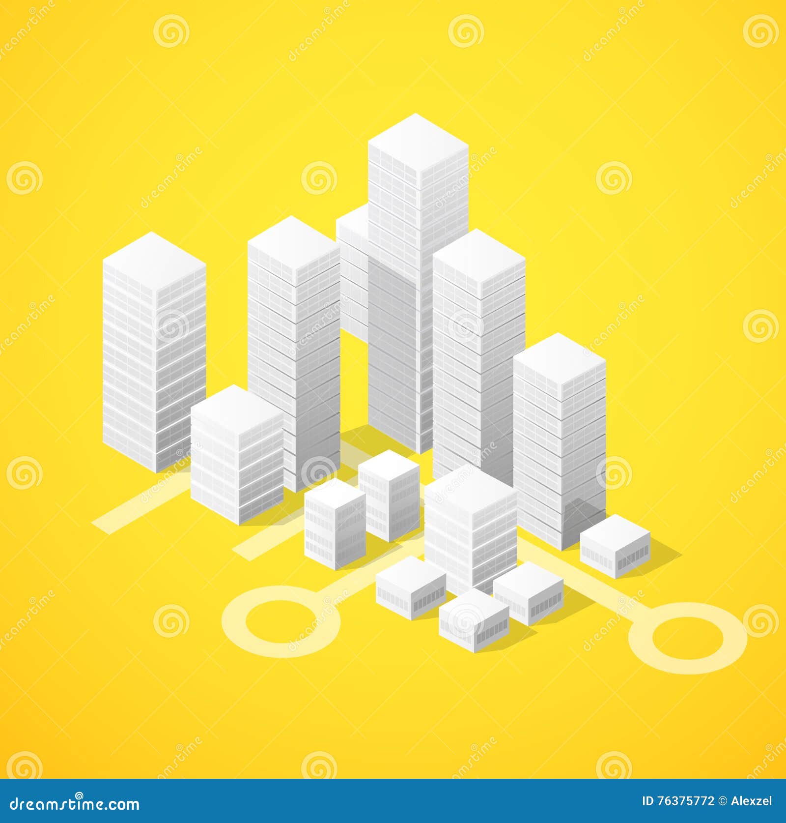 Isometric city block stock vector. Illustration of modern - 76375772