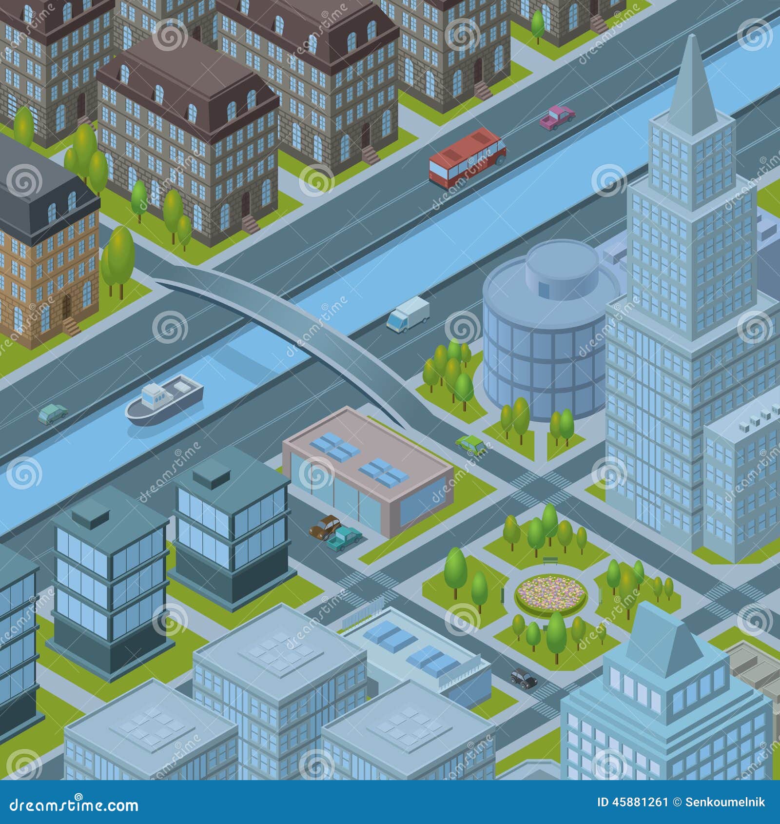 Isometric city stock vector. Illustration of isometric - 45881261