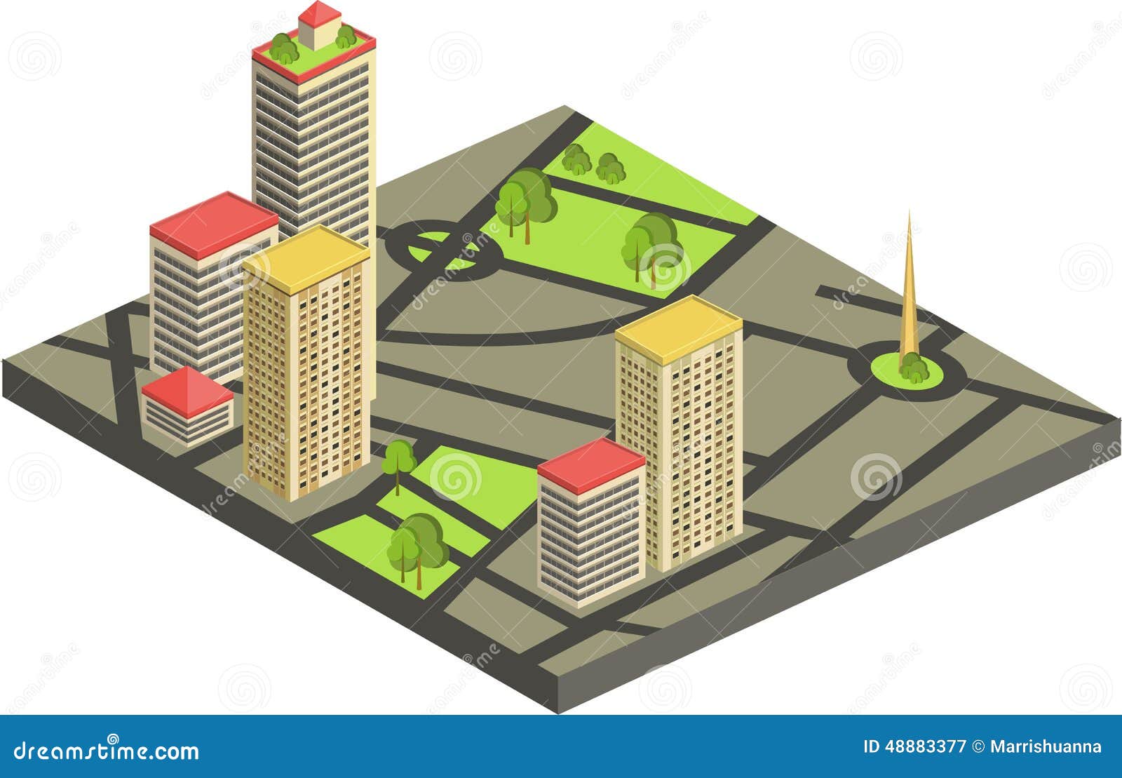Isometric city map concept stock vector. Illustration of isometrics ...