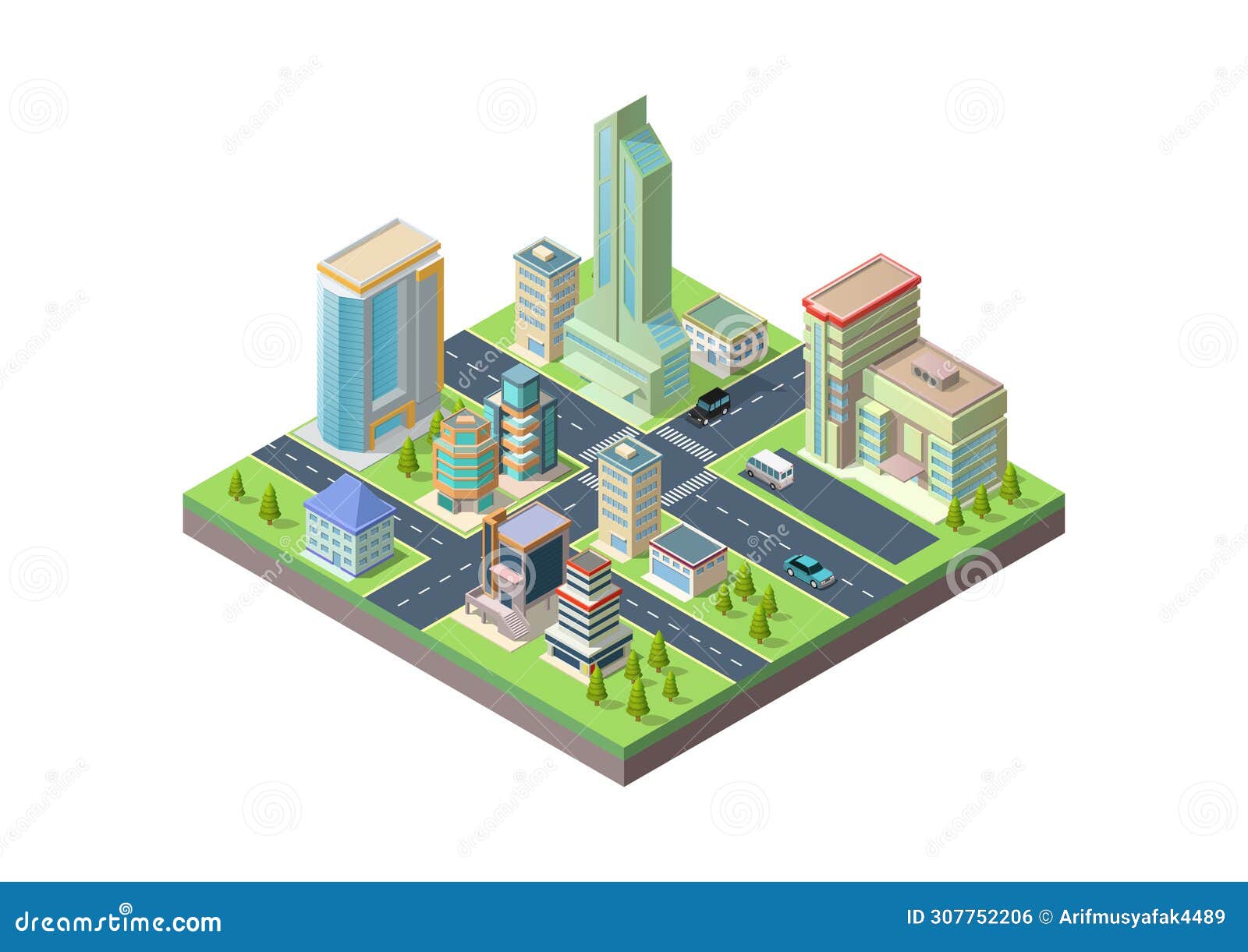 Isometric City Map Navigation Stock Vector - Illustration of modern ...