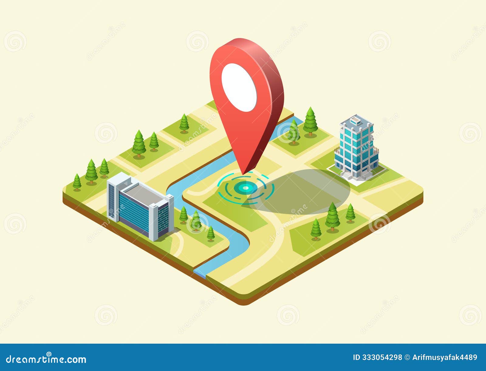 Isometric City Map Navigation Stock Vector - Illustration of geography ...