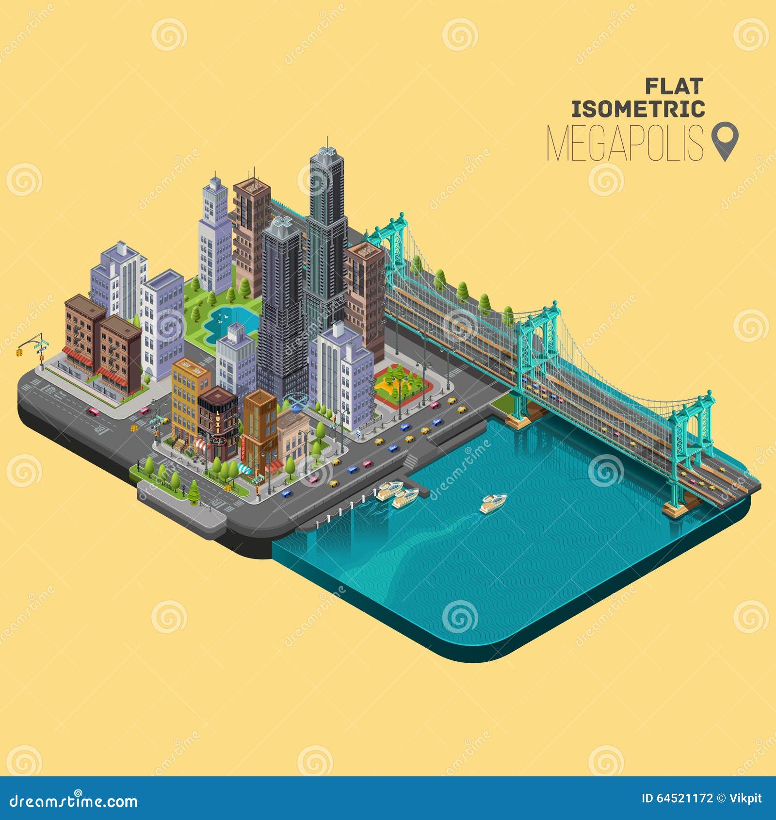 Isometric City,megapolis Concept Stock Vector - Illustration of ...