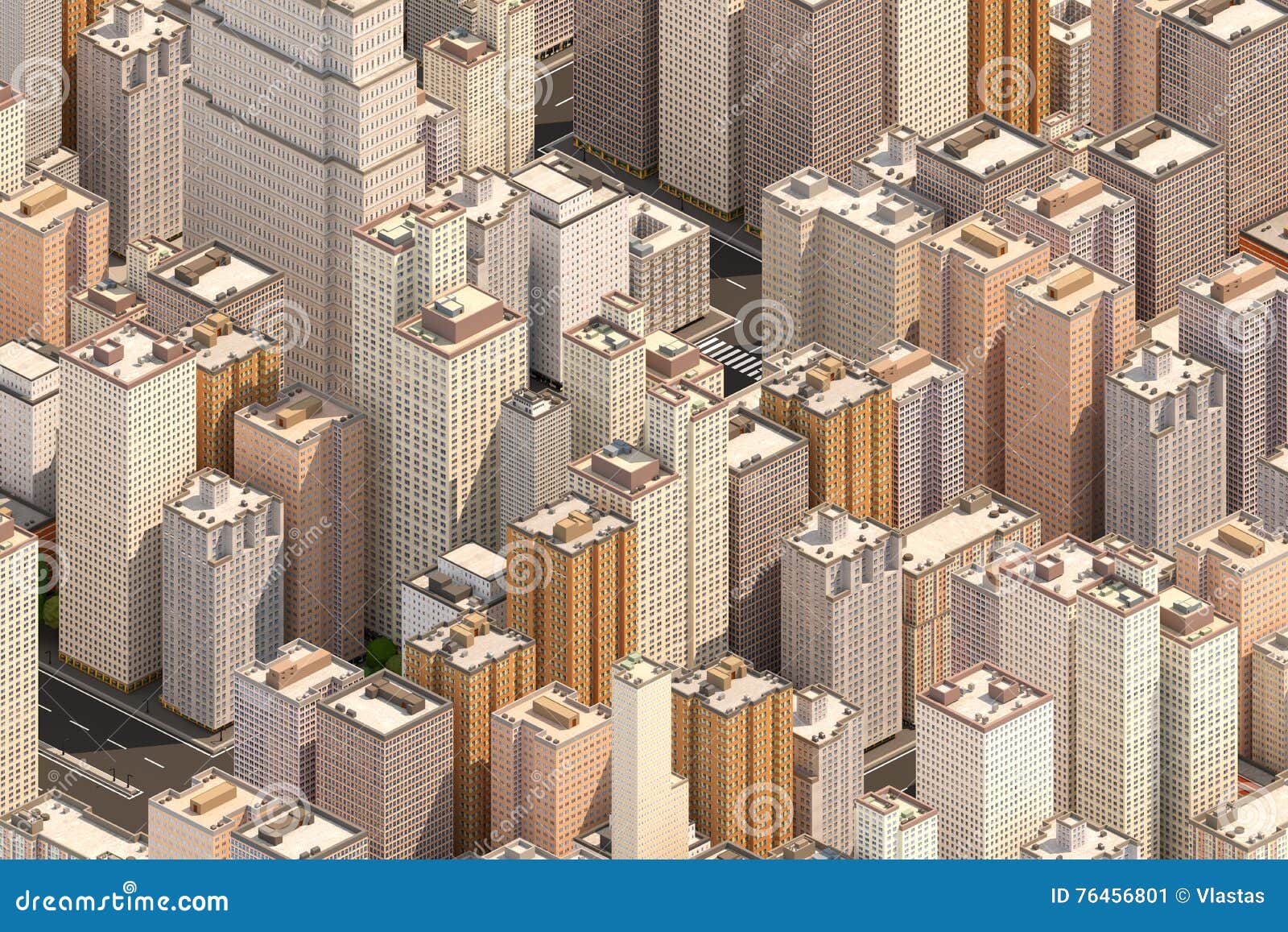 Isometric City Scape. High Buildings Stock Illustration - Illustration ...