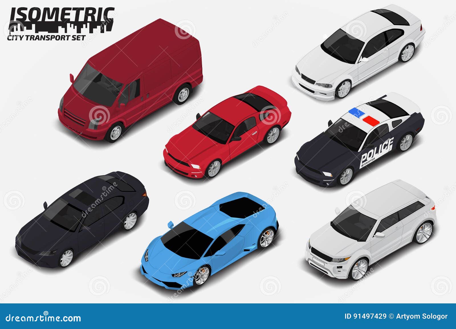 Isometric City Transport Set for Any Uses Stock Vector - Illustration ...