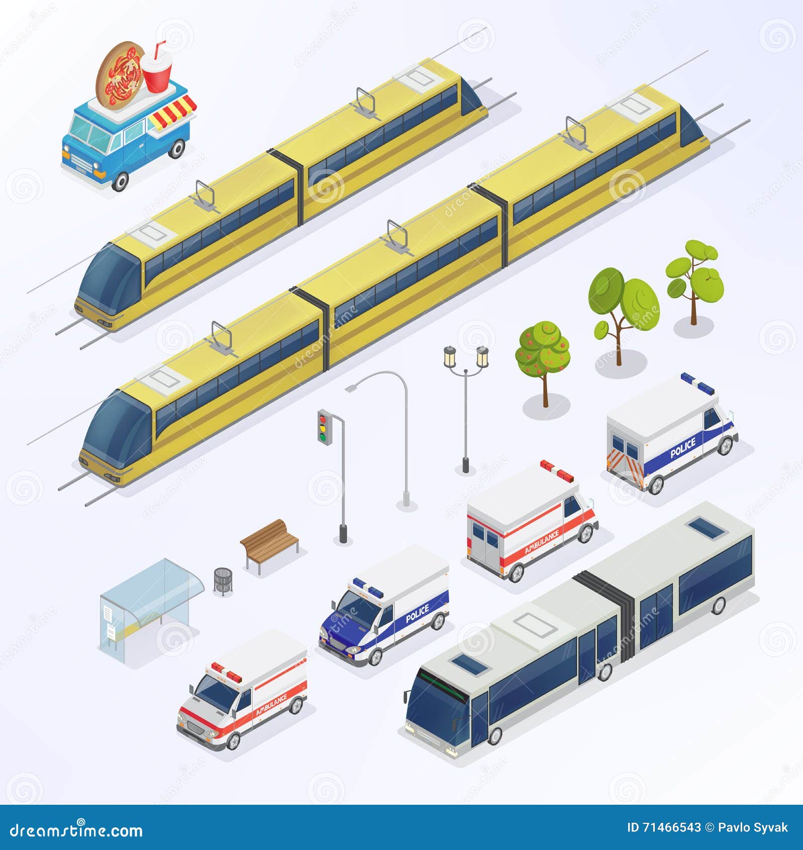 Isometric City. Urban Elements. Isometric Bus. Isometric Train. Stock ...