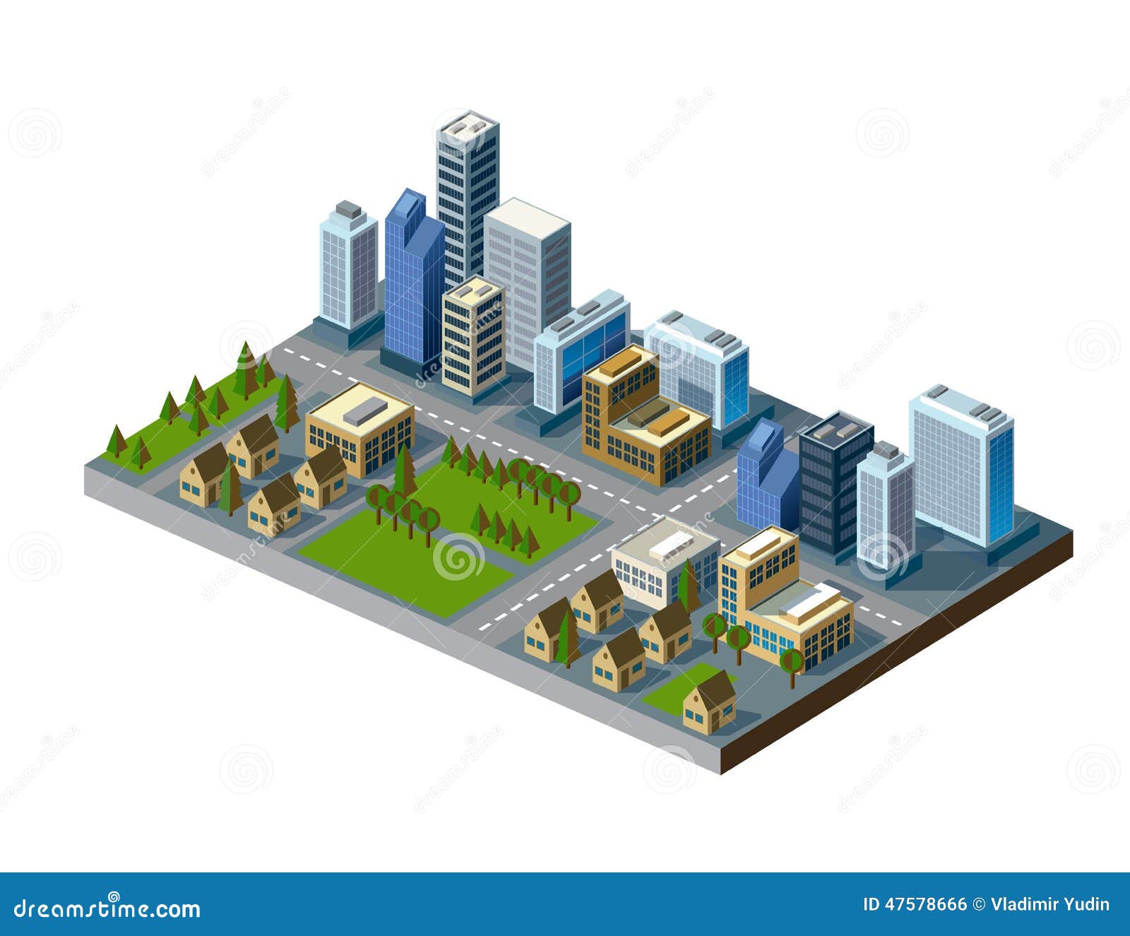 Isometric city stock vector. Illustration of cartography - 47578666