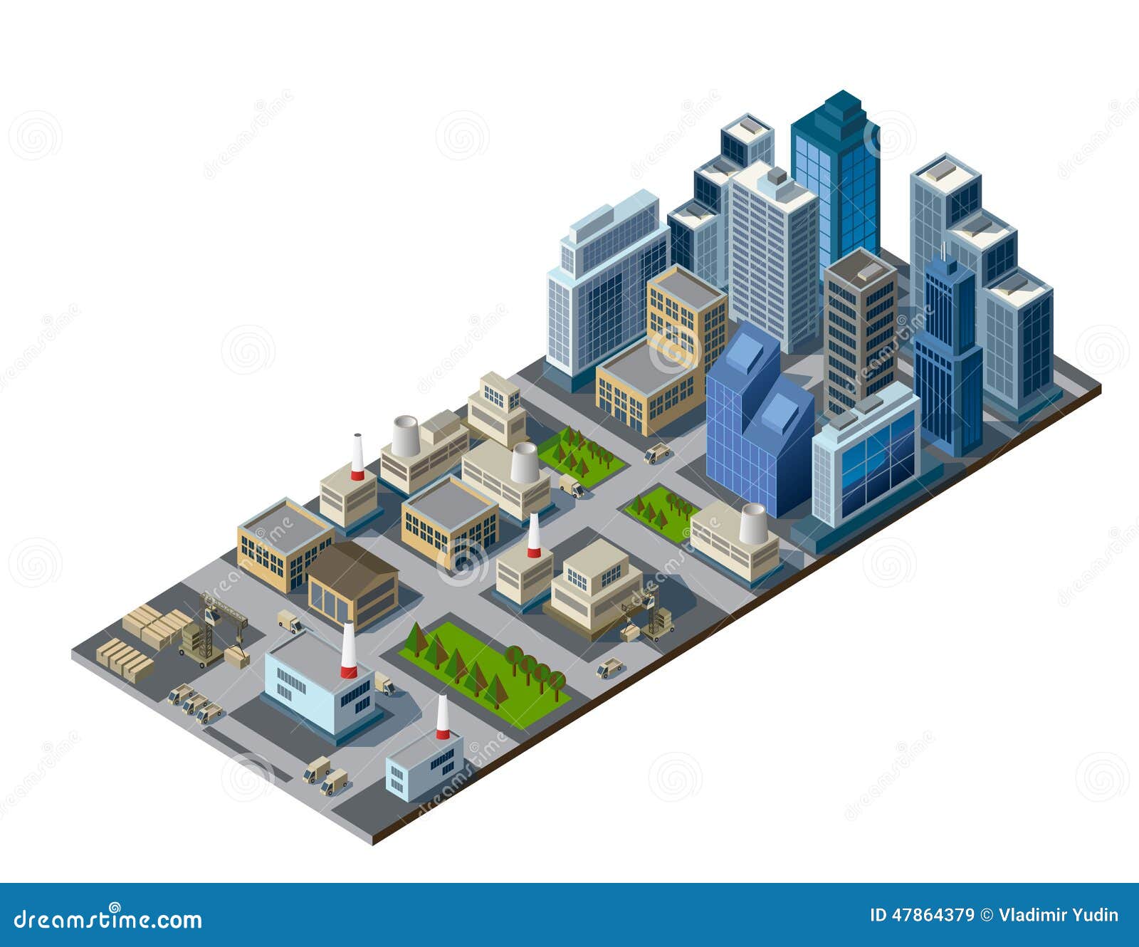 Isometric city stock vector. Illustration of estate, cartography - 47864379